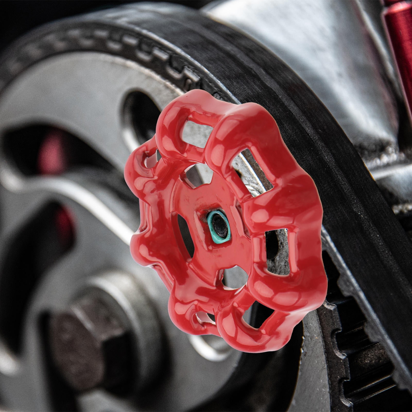 BESTONZON Red Cast Iron Gate Valve Handle, Flat Bottom Design ...