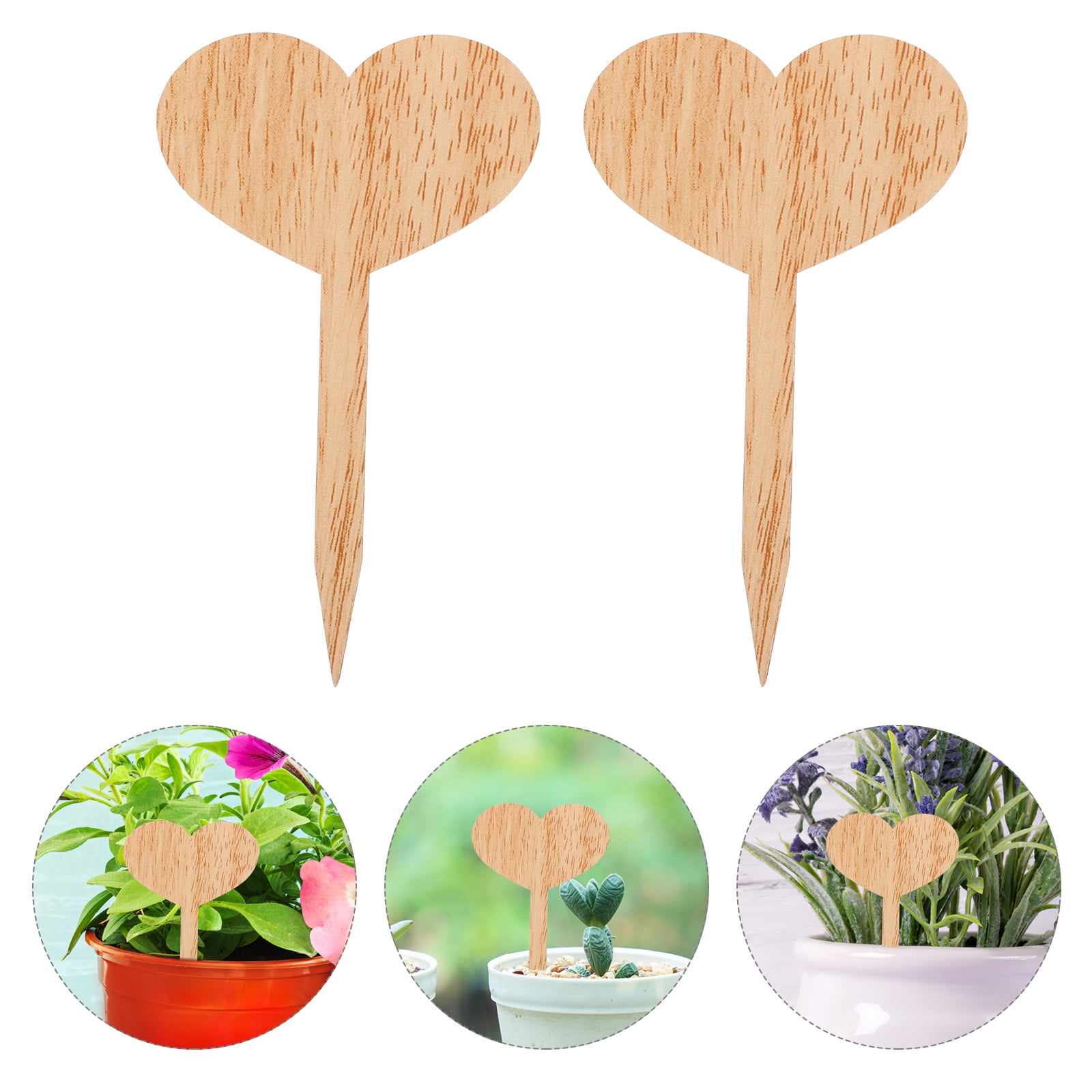 BESTONZON 30Pcs Lightweight Wooden Gardening Labels Stylish Khaki Plant ...