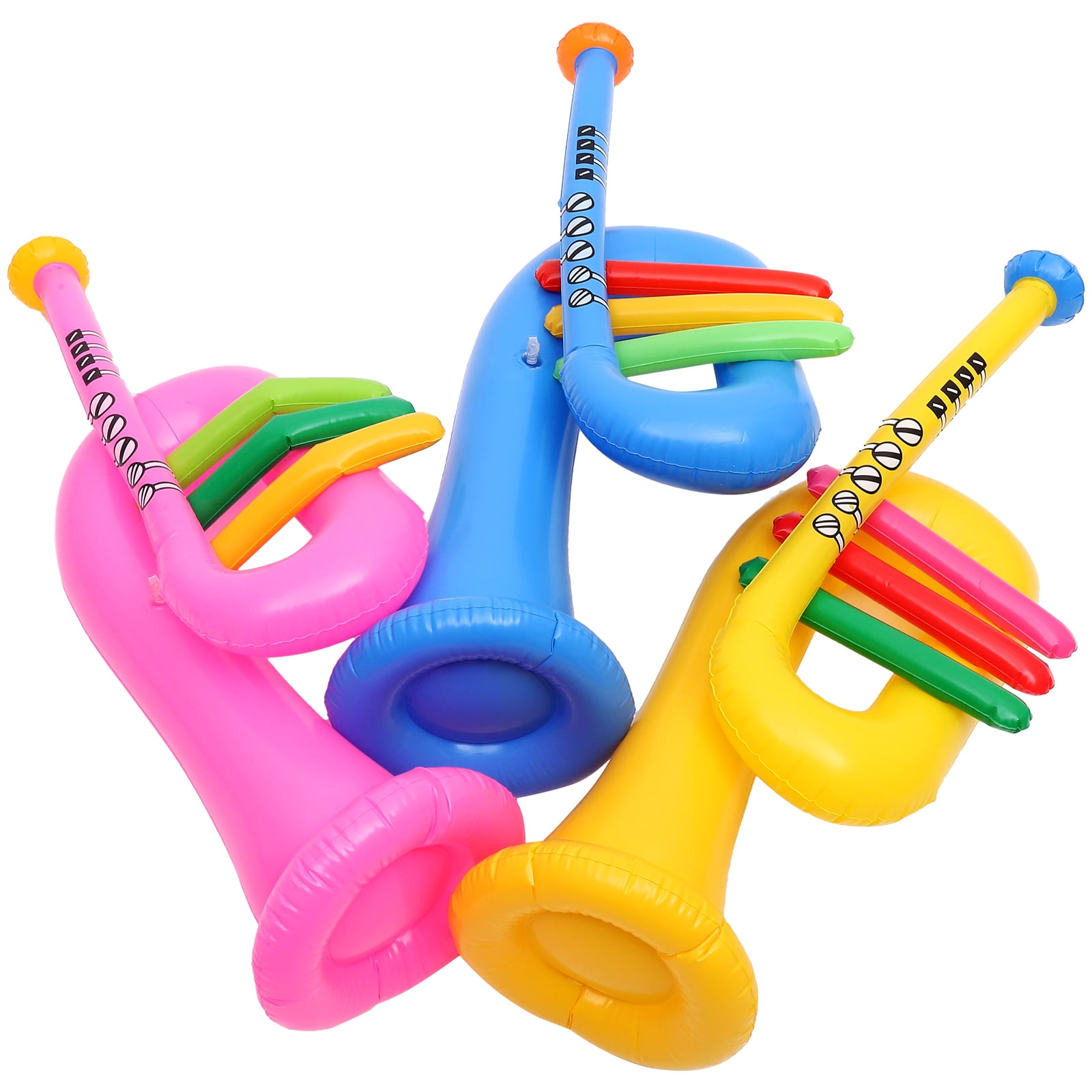 BESTONZON 3Pcs Quick Inflating Yellow PVC Musical Instrument Party ...