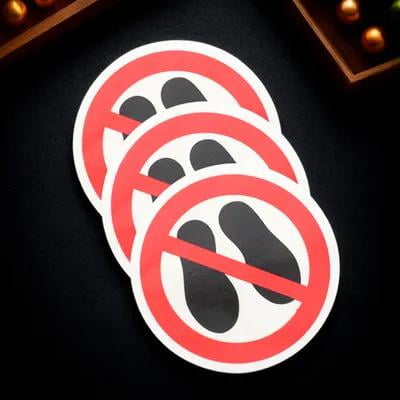 BESTONZON 3pcs Safety No Step Sign Stickers Caution Decals Multi PET ...