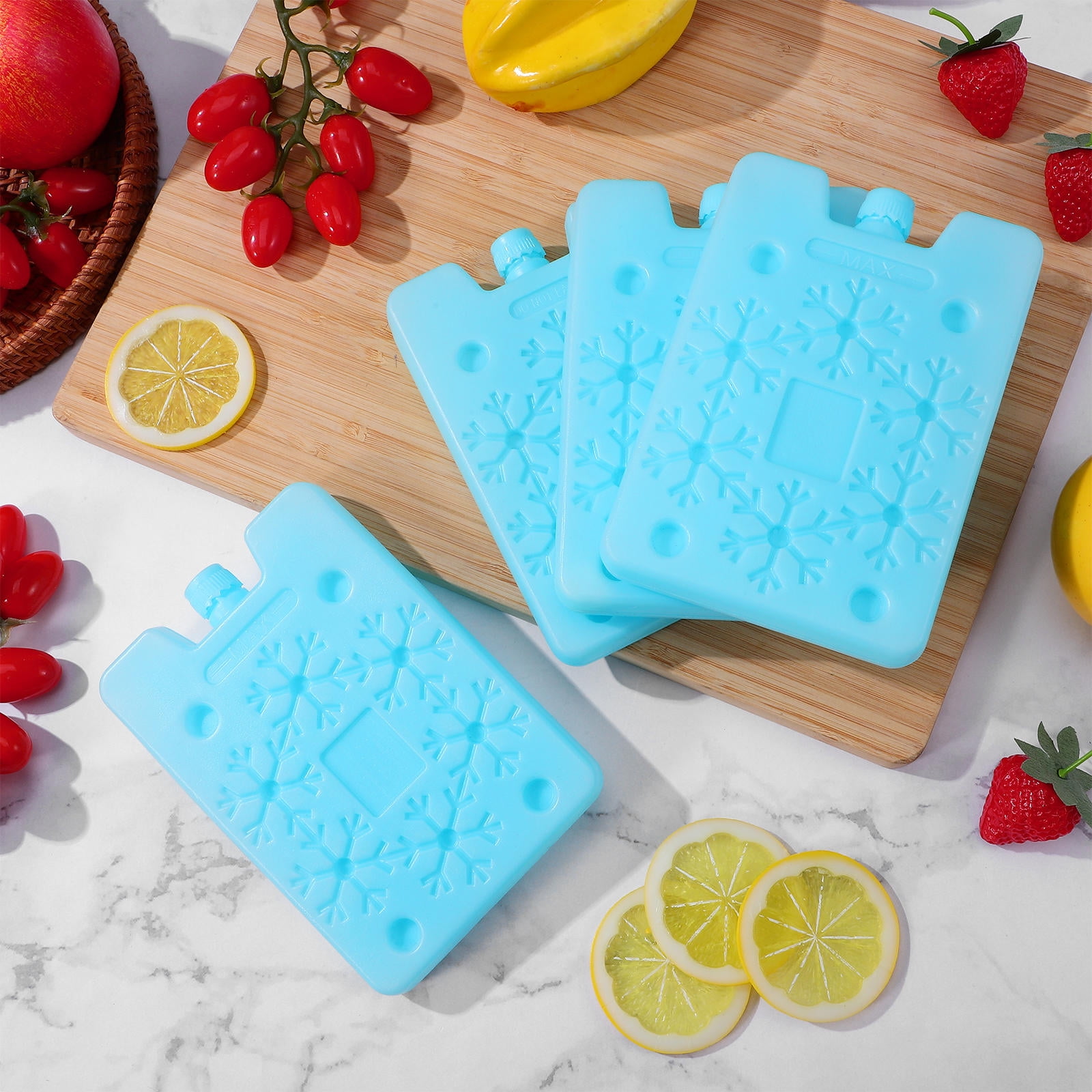 BESTONZON 4Pcs Reusable Ice Packs for Cooler Made with Thick Pe ...