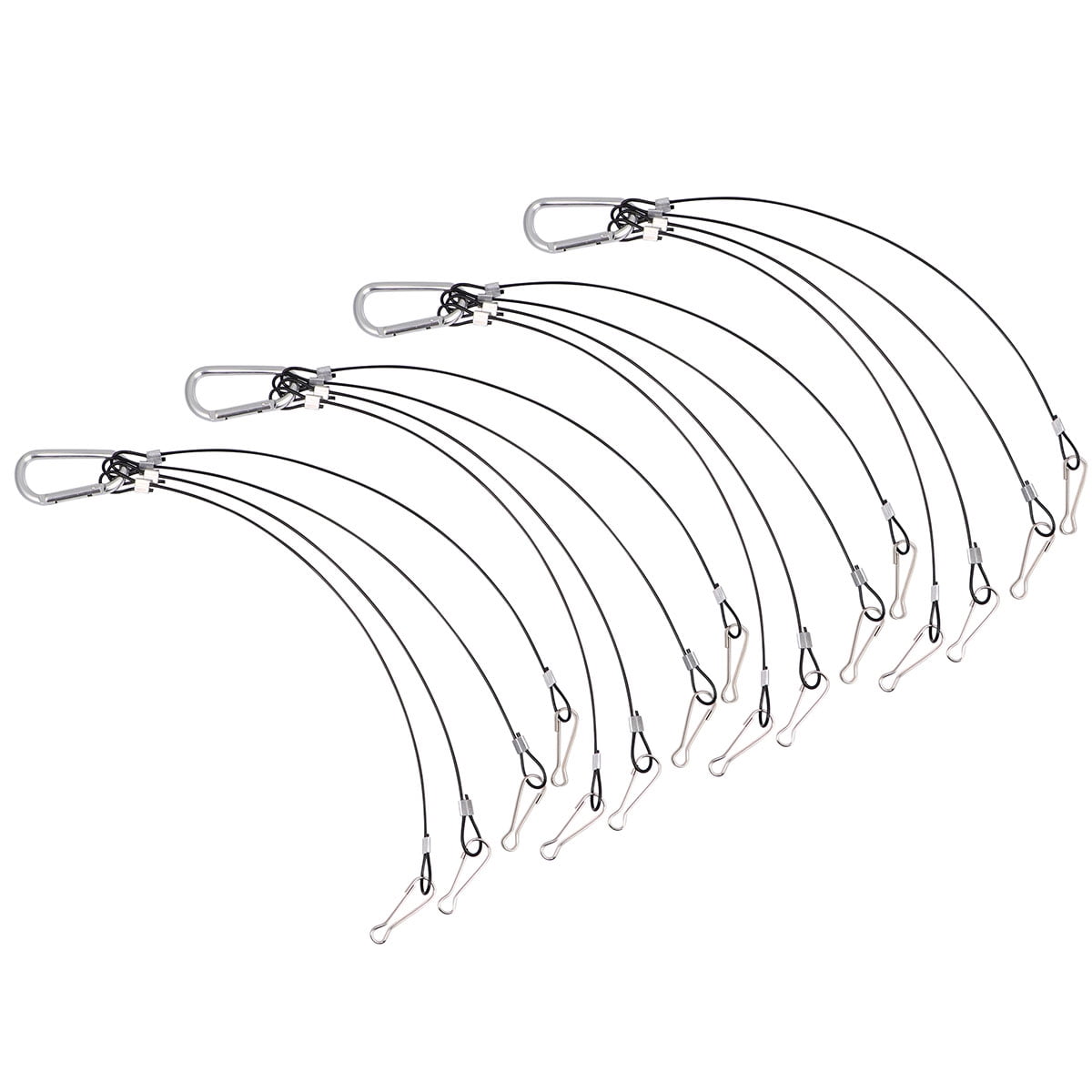 Qugx 4pcs Wire Rope Hook 4X Hydroponics Hanging Kit Rope Hanger Steel ...