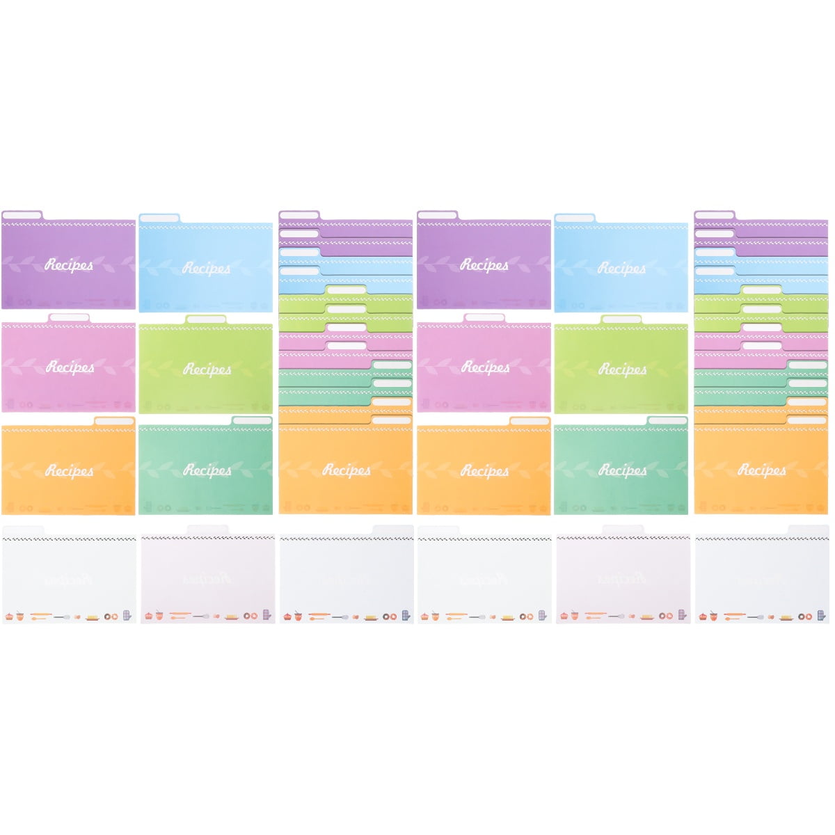 BESTONZON 50 Pcs Recipe Card Dividers Kitchen Recipe Cards Convenient ...