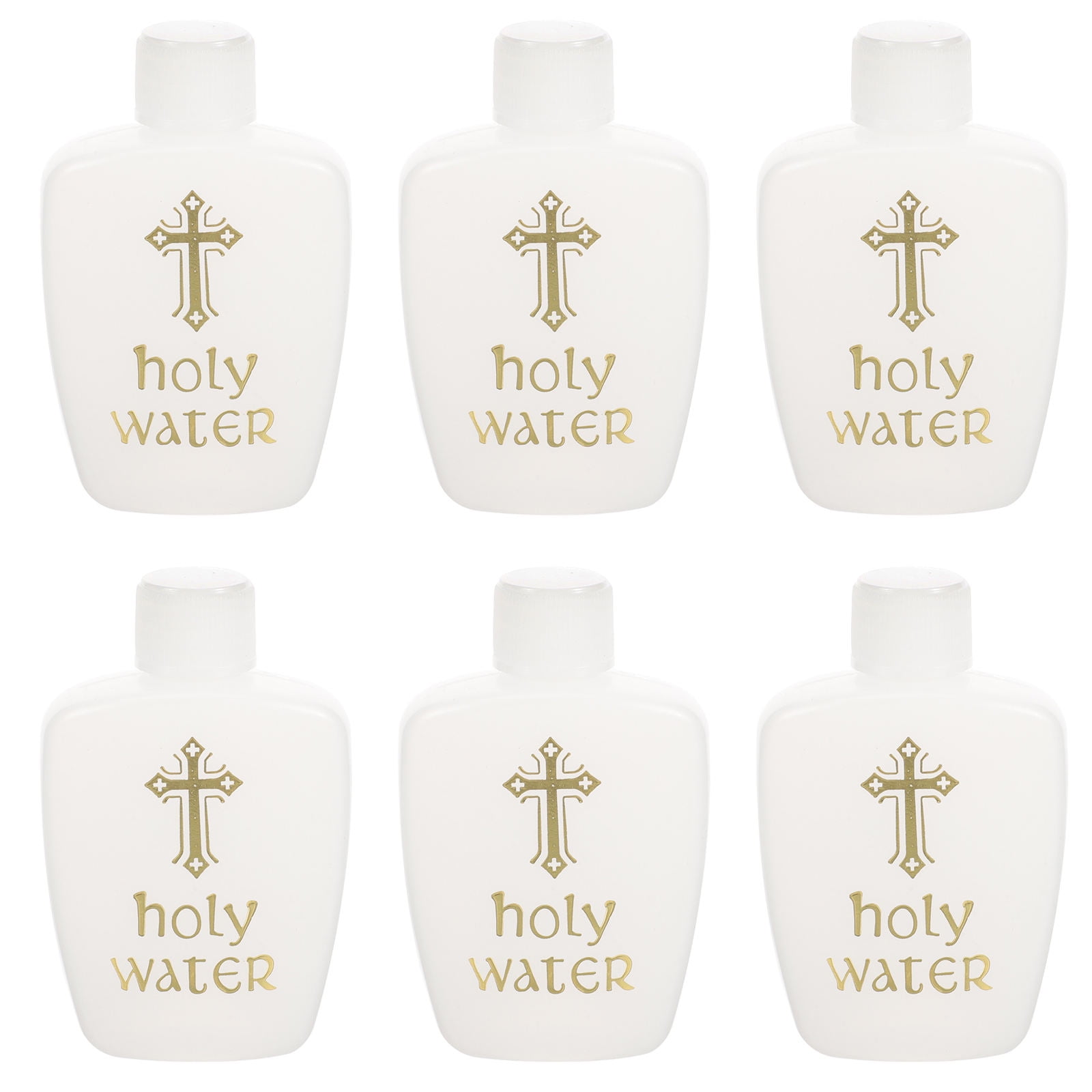 BESTONZON 6Pcs Exorcism Holy Water Bottles White Plastic with Gold Logo ...