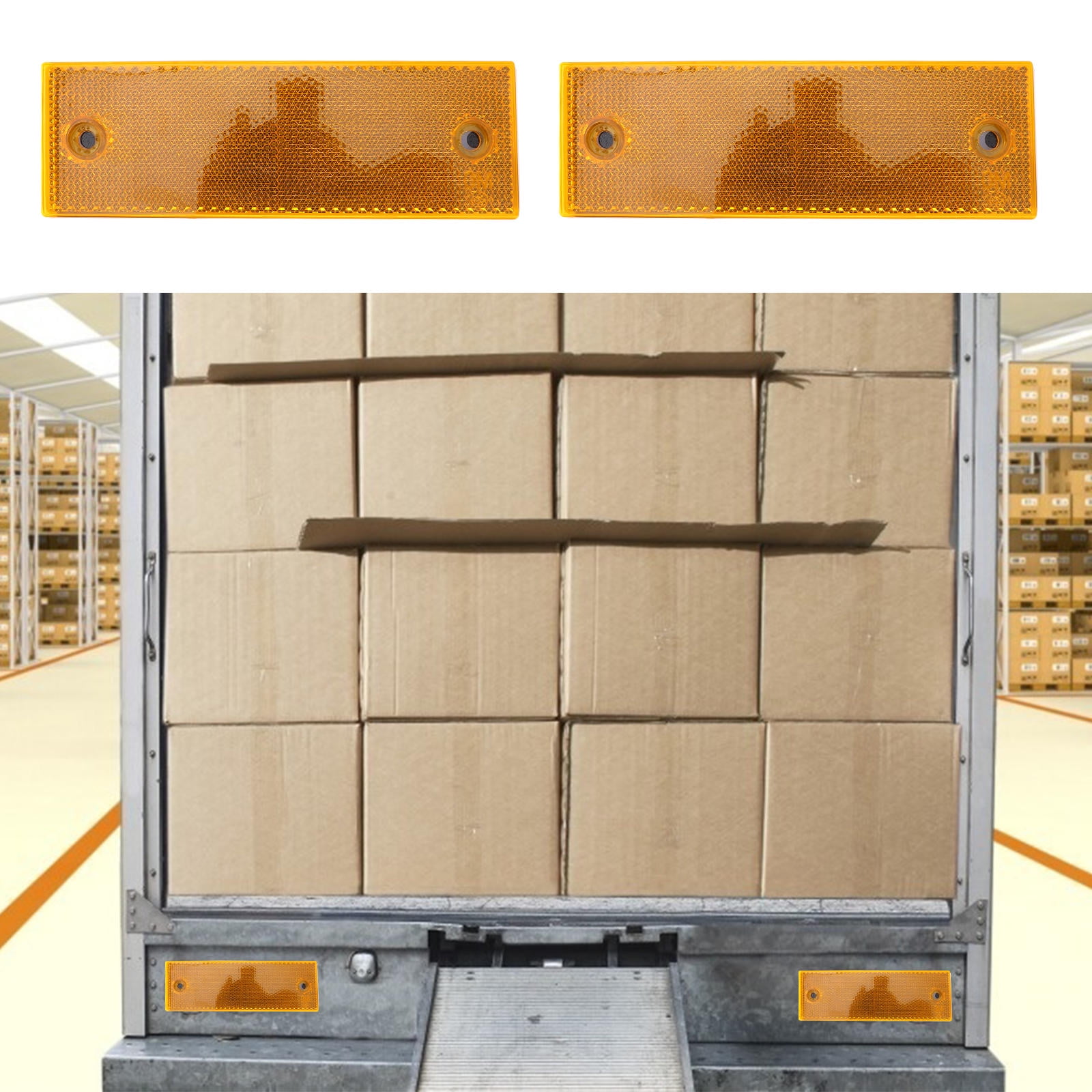 BESTONZON 8Pcs Reflector for Trailer Truck Rear Reflector Orange ...