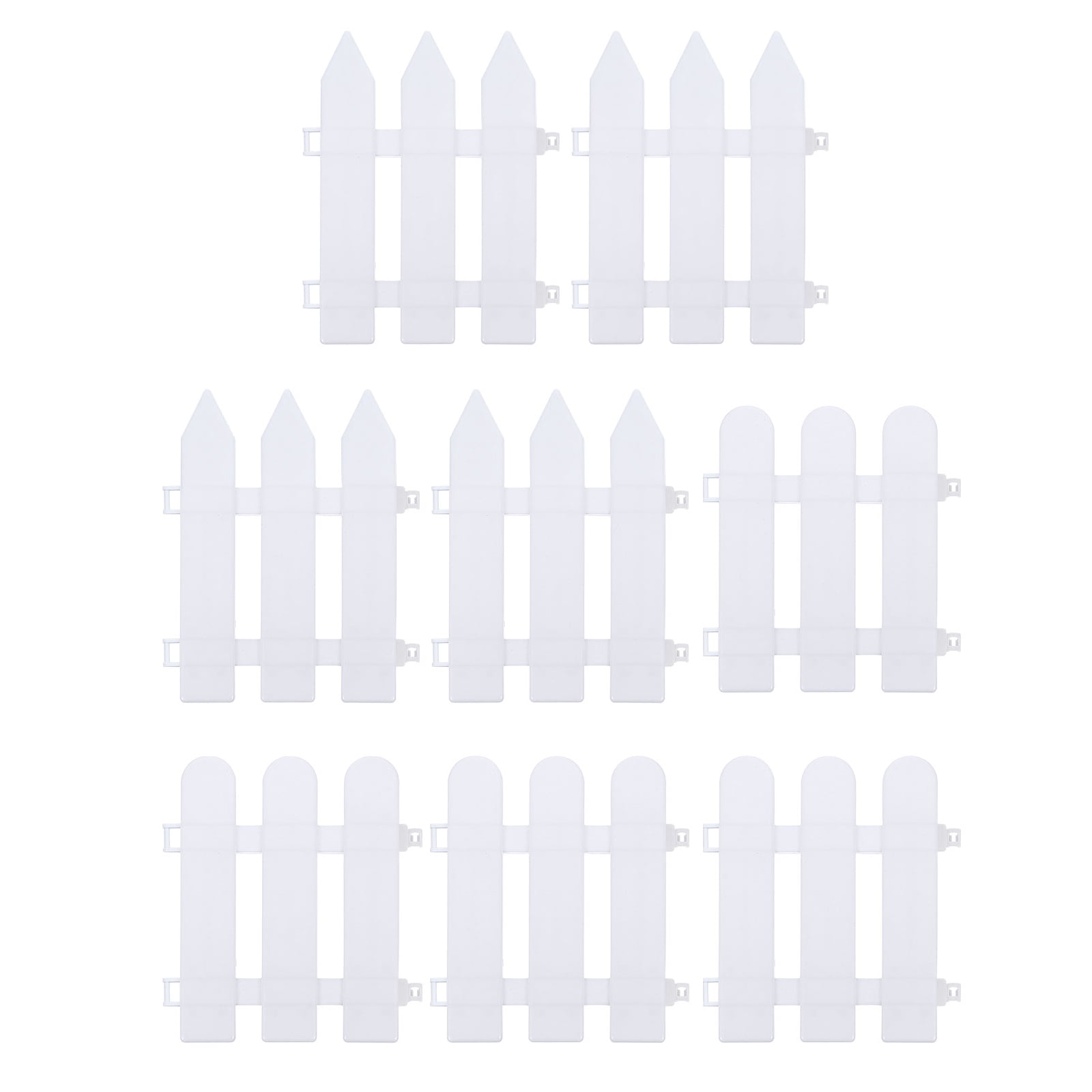 BESTONZON 8pcs Plastic White Fence Courtyard Indoor Garden Fence Garden ...