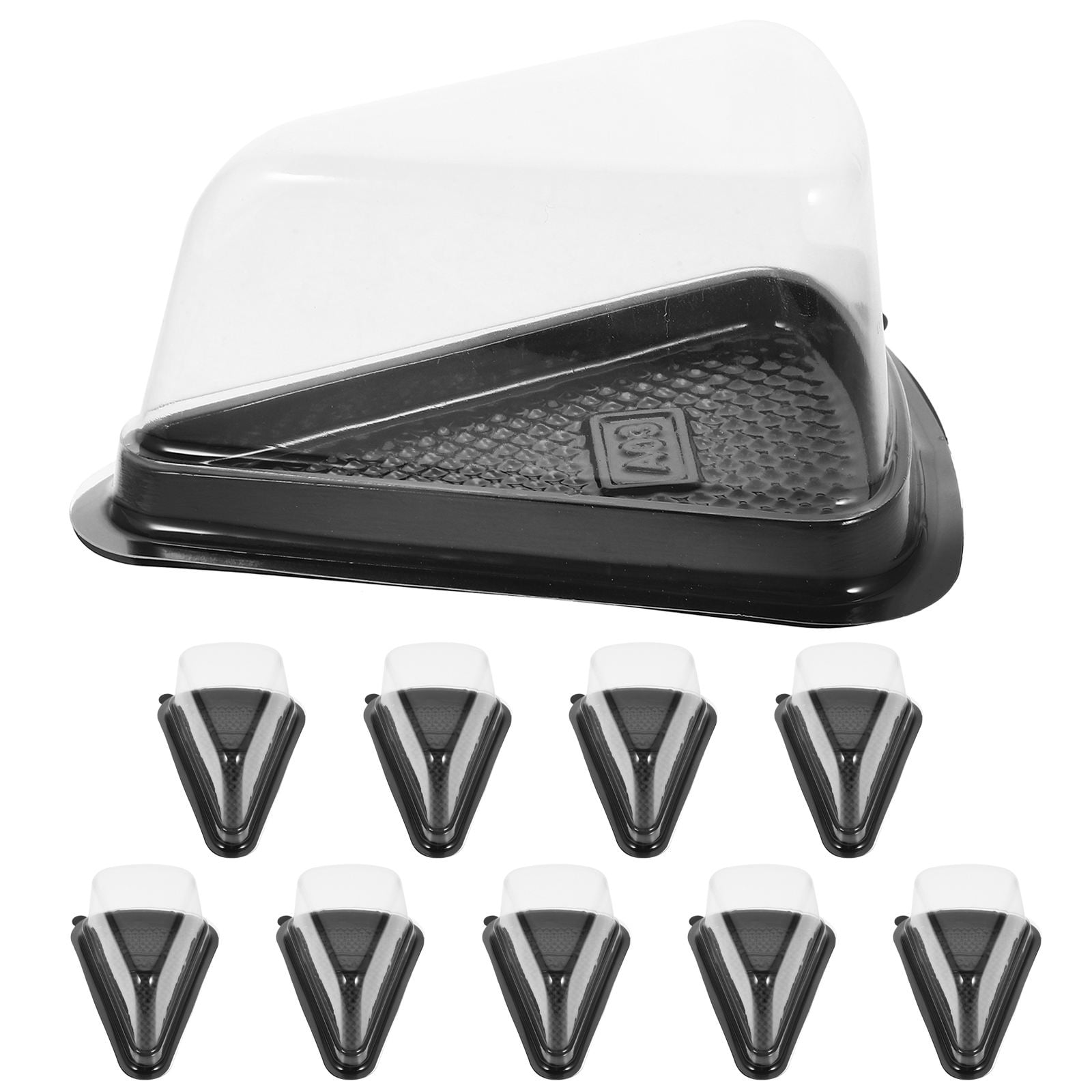 BESTONZON Triangle Mousse Black with Clear Lid Reusable for Bakery ...