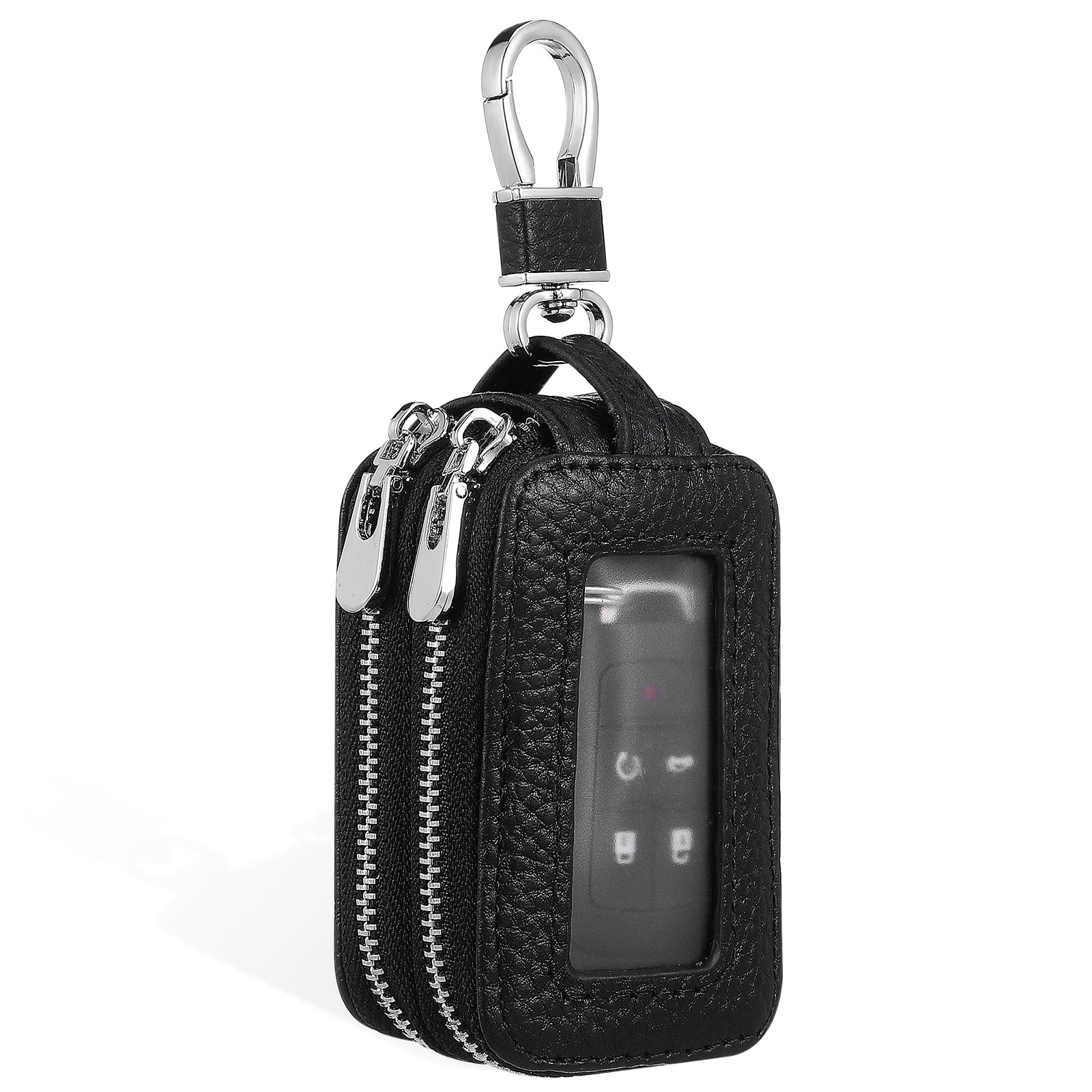 BESTONZON Car Key Pouch Portable Car Key Fob Holder Double Compartment ...