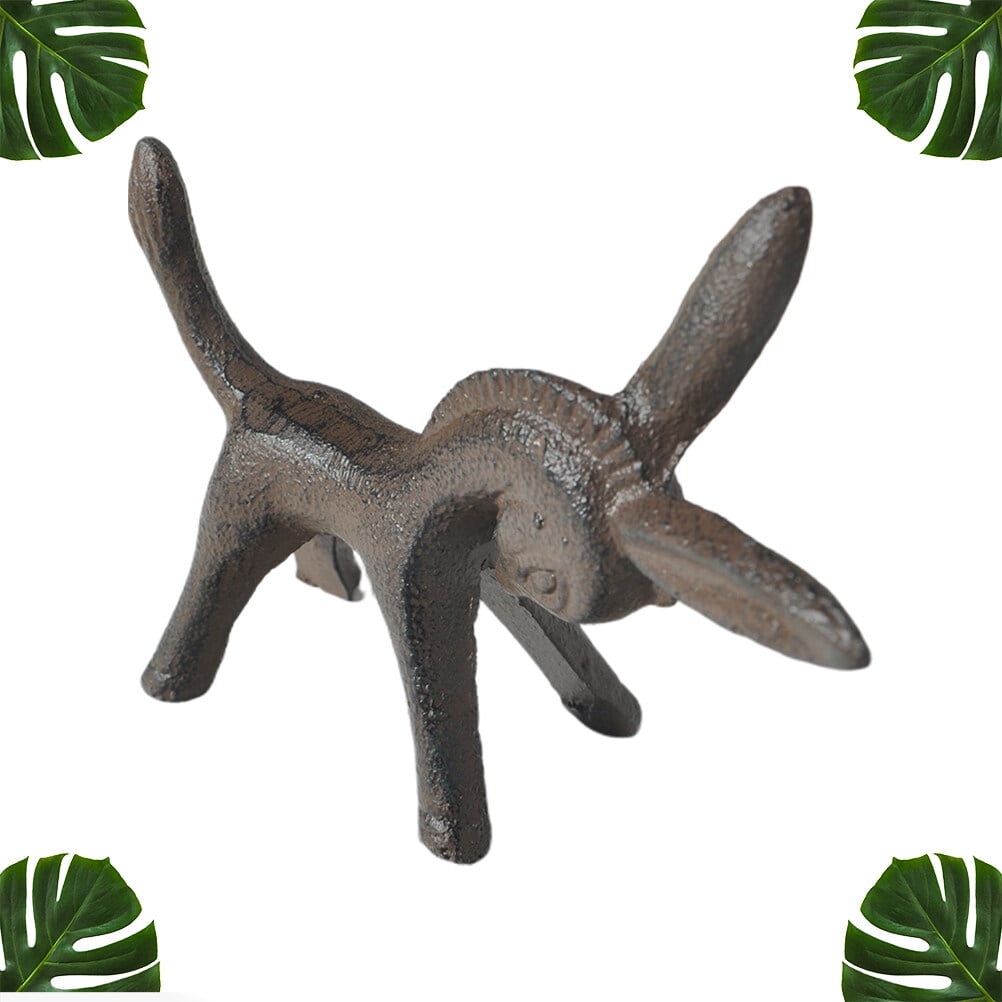 BESTONZON Decorative Iron Donkey Figurine Dark Brown Wrought Iron Craft ...