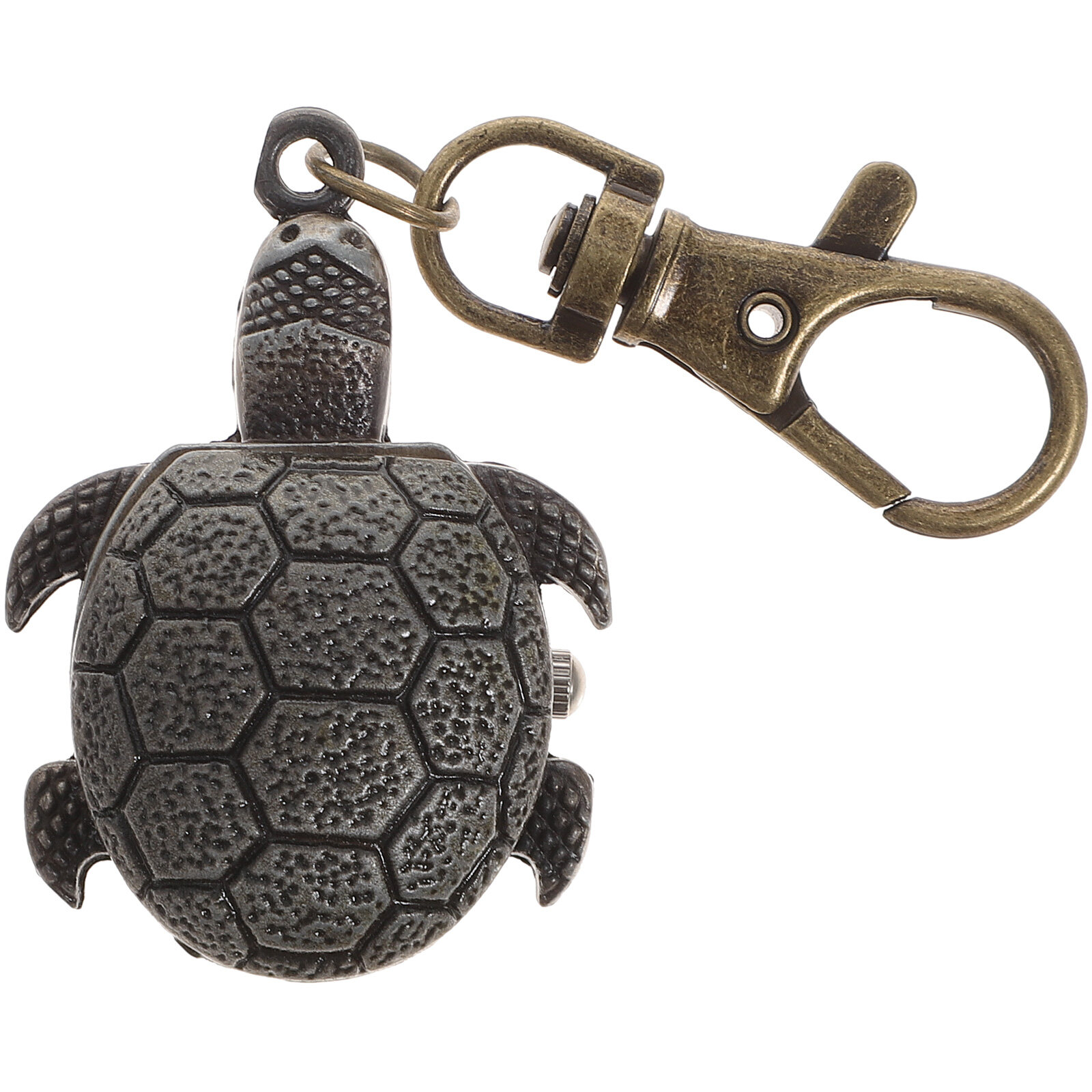 Homoyoyo Retro Pocket Watch Keychain Dark Brown Timekeeping for Adults ...