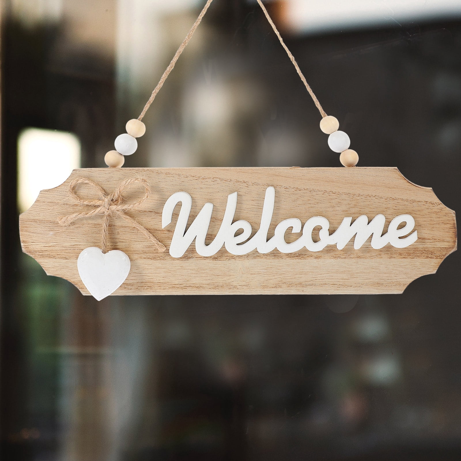 BESTONZON Wooden Door Sign Yellow Welcome Sign for Front Porch Rustic ...