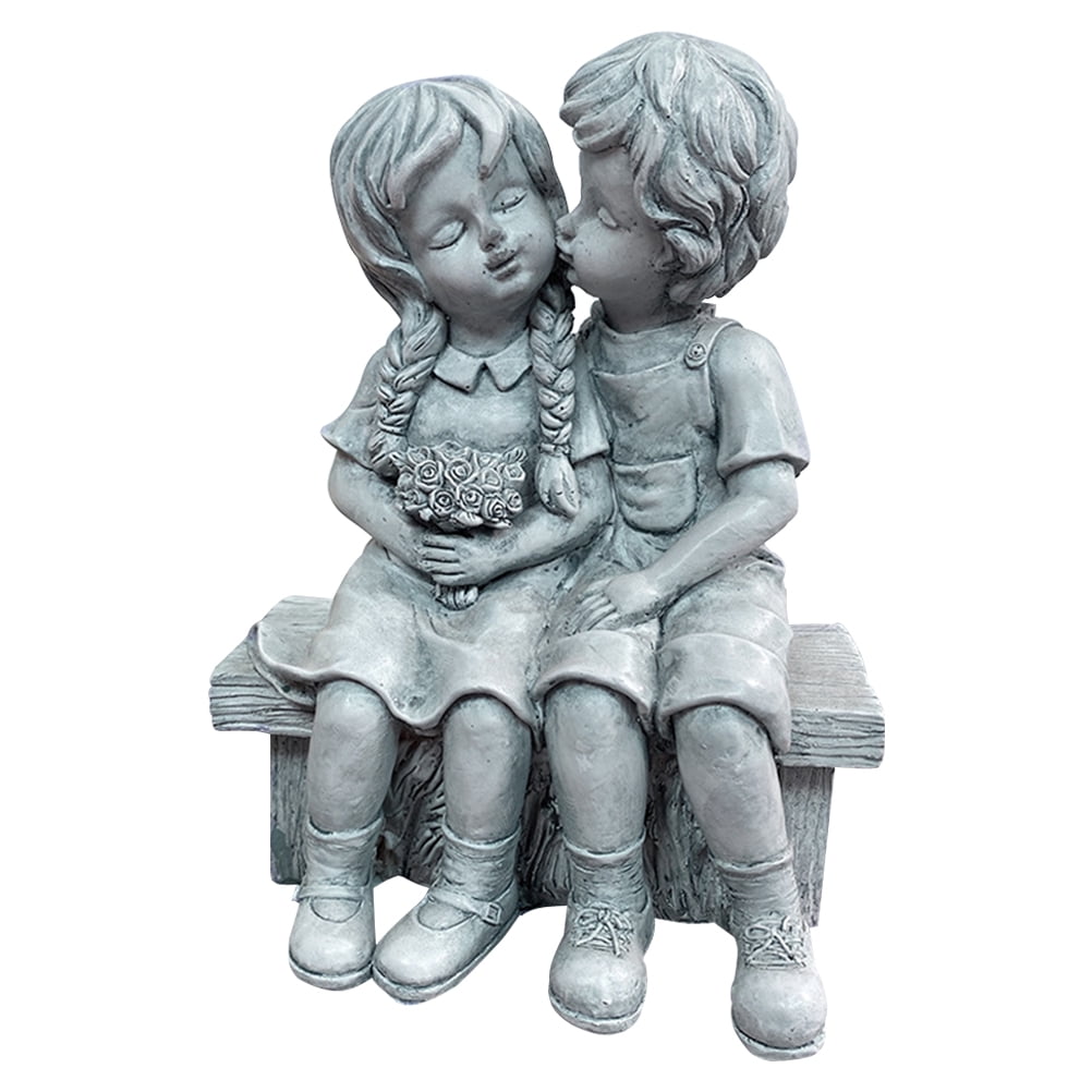 BESTONZON Garden Statue Boy Girl Kissing Model Assorted Decor 1Pack - Walmart.com