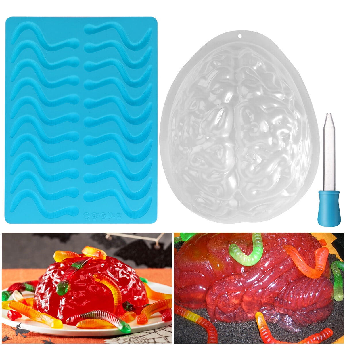 BESTONZON Halloween Brain Set Silicone Molds - Walmart.com