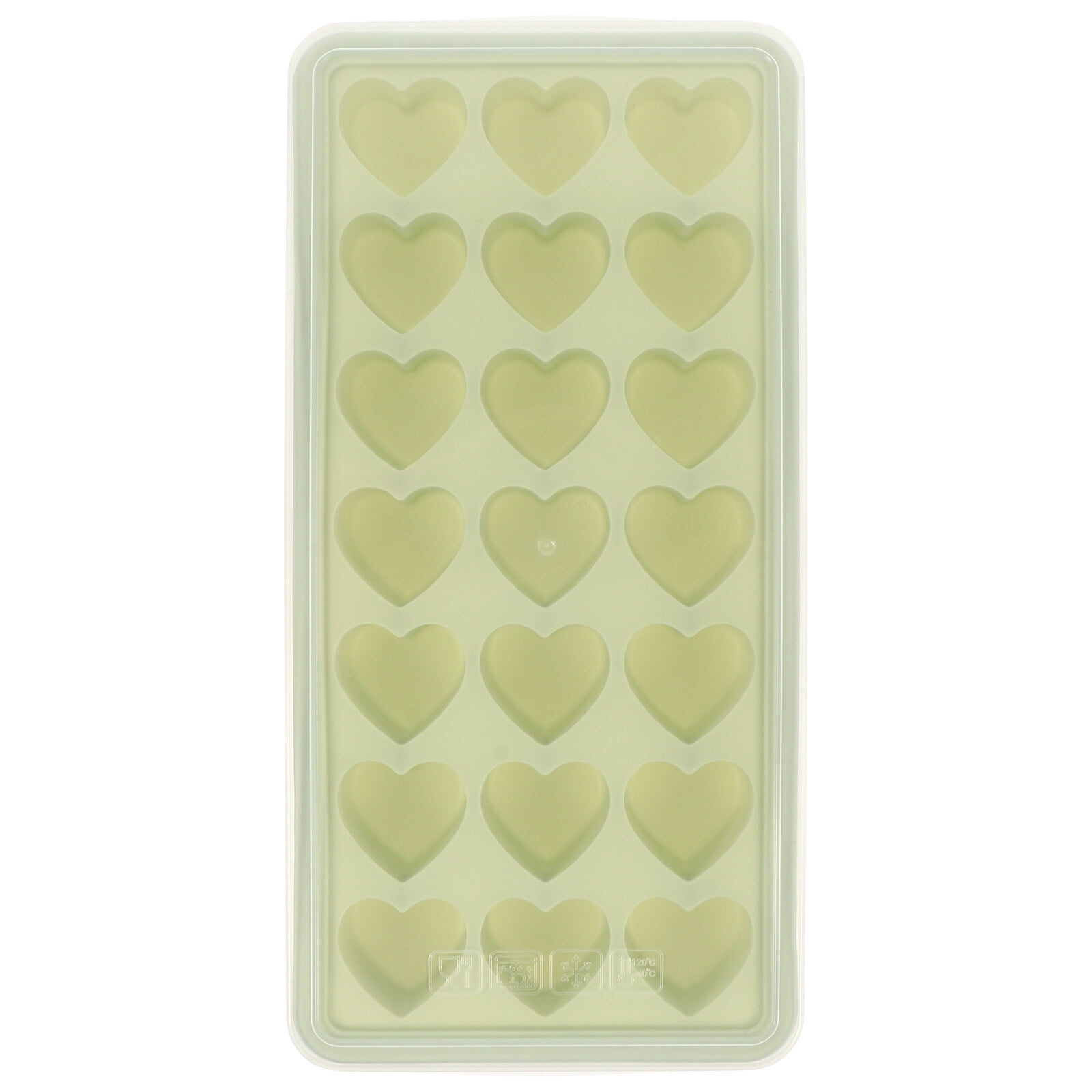 BESTONZON Heart Shape Stackable Ice Tray Silicone Ice Cube Mold Easy ...