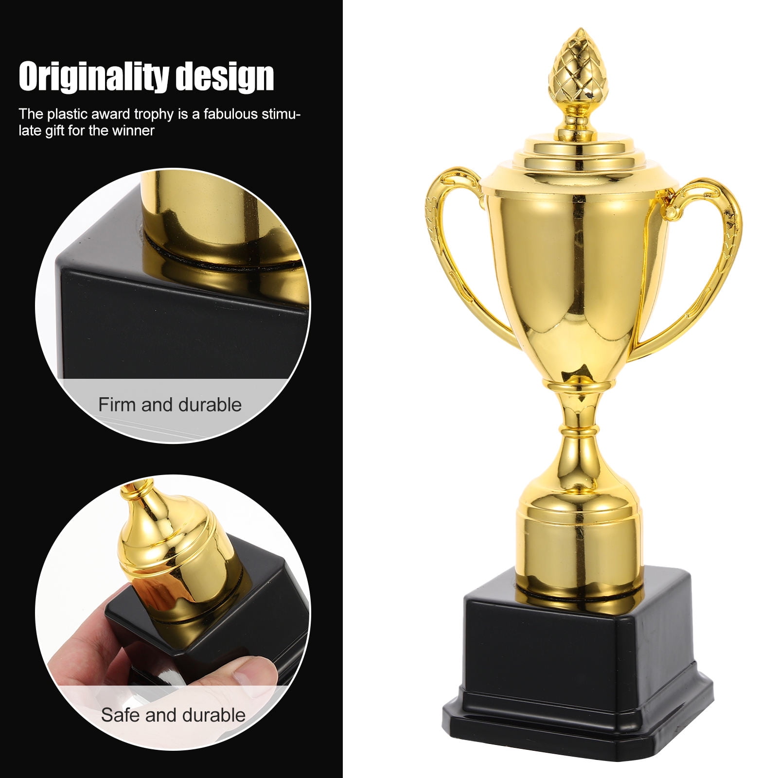 BESTONZON Multi-function Award Trophy Cup Golden Plastic Encouragement ...