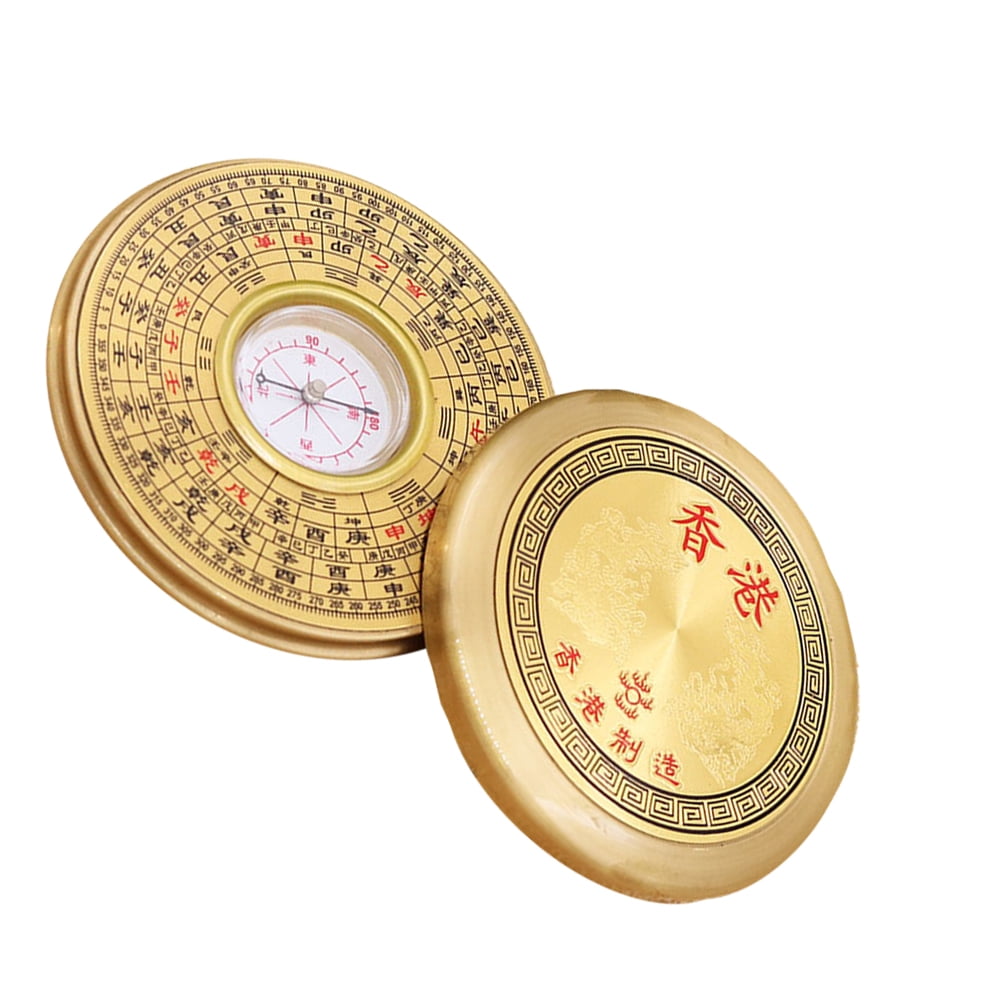 Bestonzon Portable Alloy Chinese Compass Chinese Ancient Compass Vintage Alloy Compass