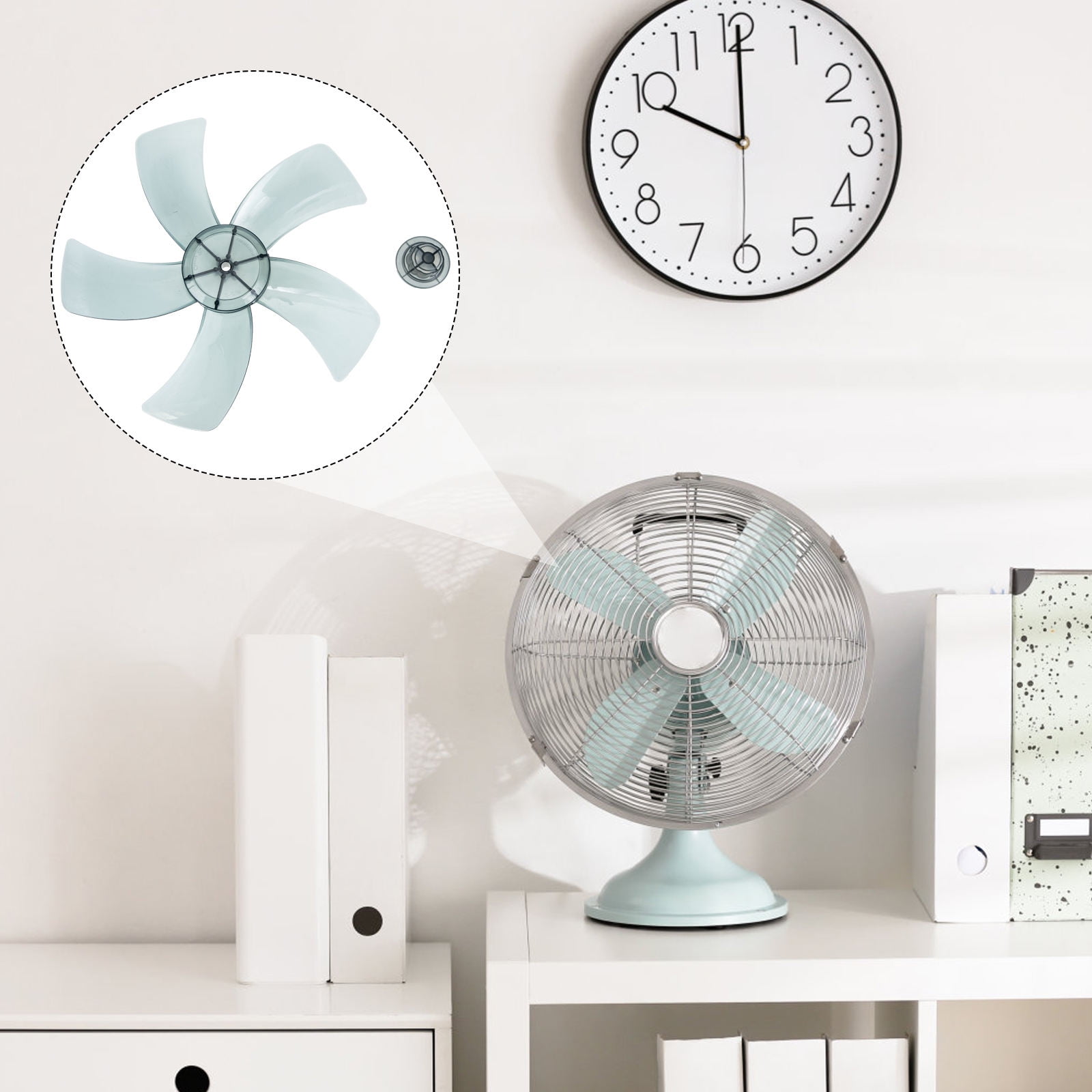 BESTONZON Silent 5-Blade Plastic Fan Blades Black for Standing Pedestal ...