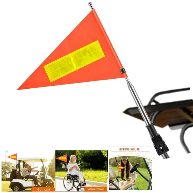 BESTONZON Wheelchair Flag Safety Golf Cart Pole Retractable Pennant ...