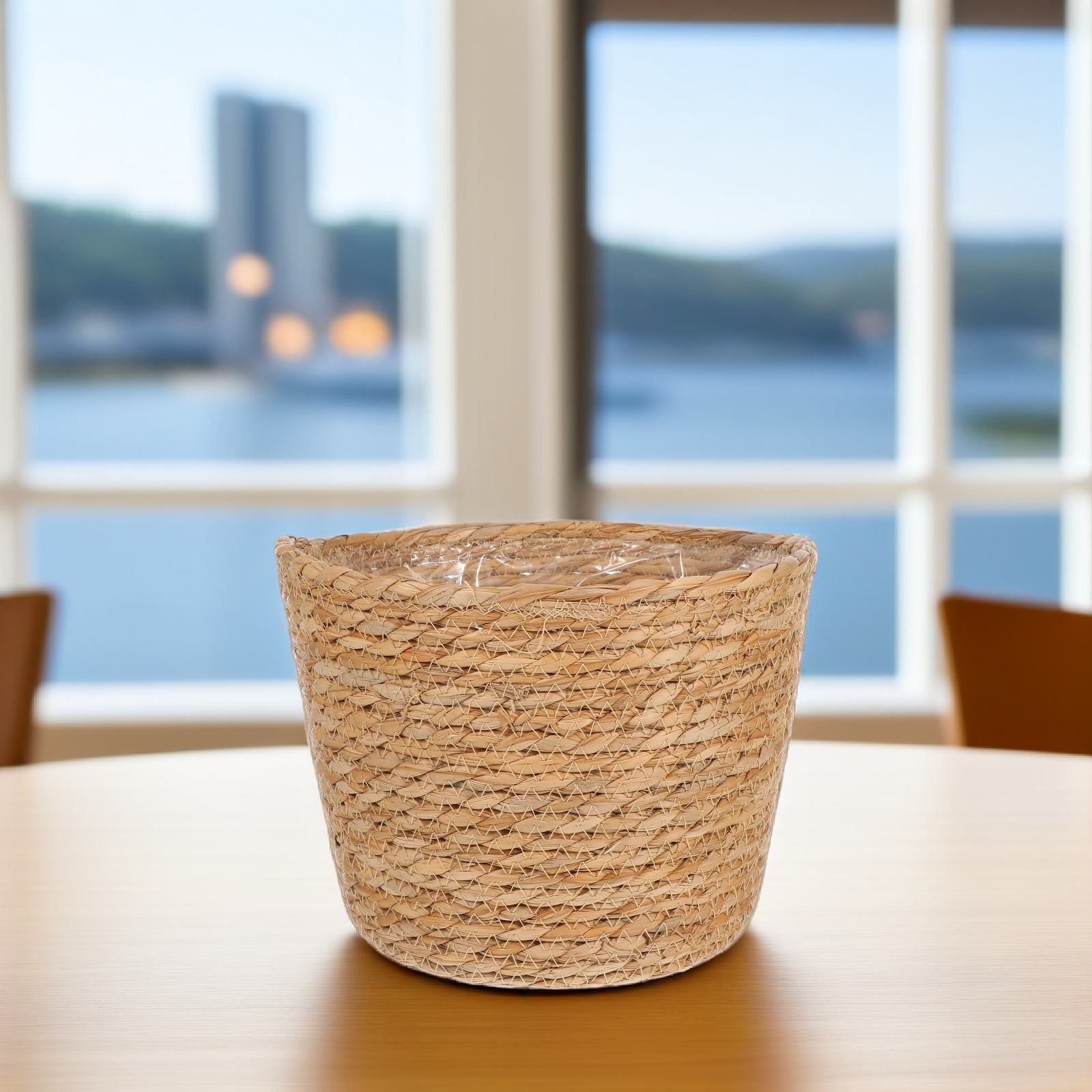 BESTONZON Woven Planters for Indoor Plants Woven Flower Basket Khaki ...