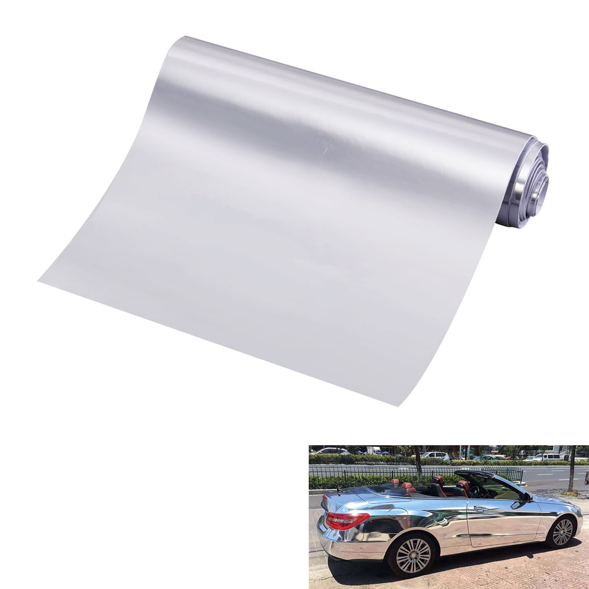 BESTONZON Silver Car External Decoration Electroplating Film Waterproof ...