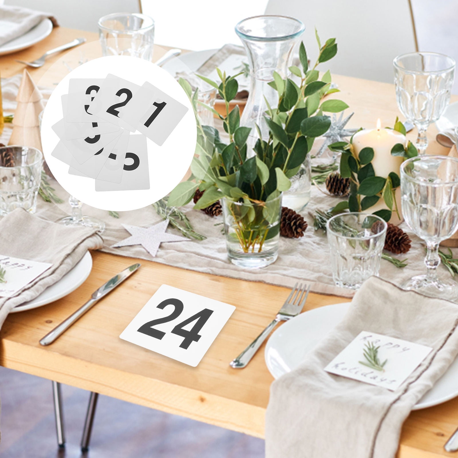 BESTOYARD 1Set Reusable White Table Number Cards Plastic Tags for ...