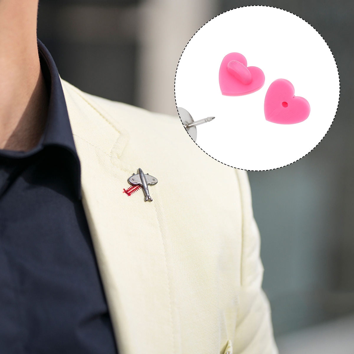 BESTOYARD 100 Pcs Heart Pin Backings Good Grip for Clothes Badge Brooch ...