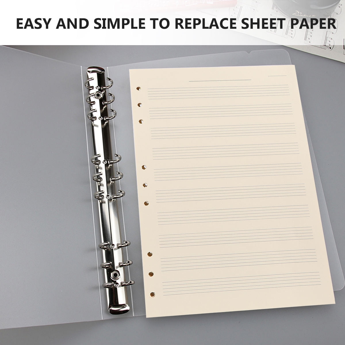BESTOYARD Music Manuscript Notebook White Writing Staff Use 100 Sheets ...