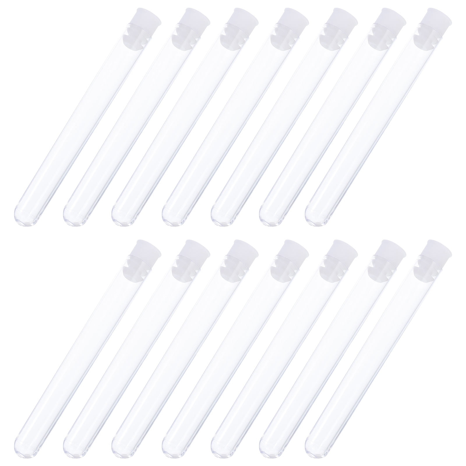 BESTOYARD 100pcs Tubes Plastic Test Tubes with Caps for Researchers and ...
