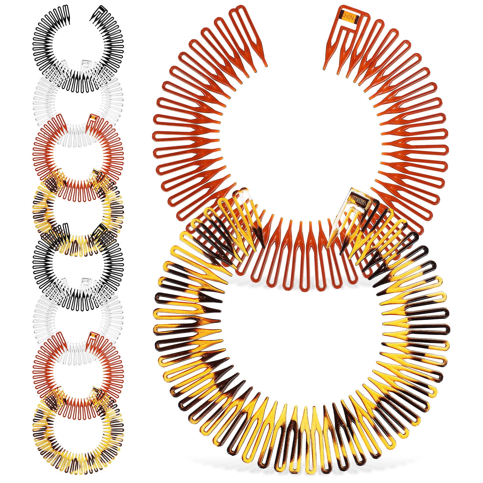 BESTOYARD 10Pack Soft Bendable Hair Combs Plastic Circular Hair Holder ...