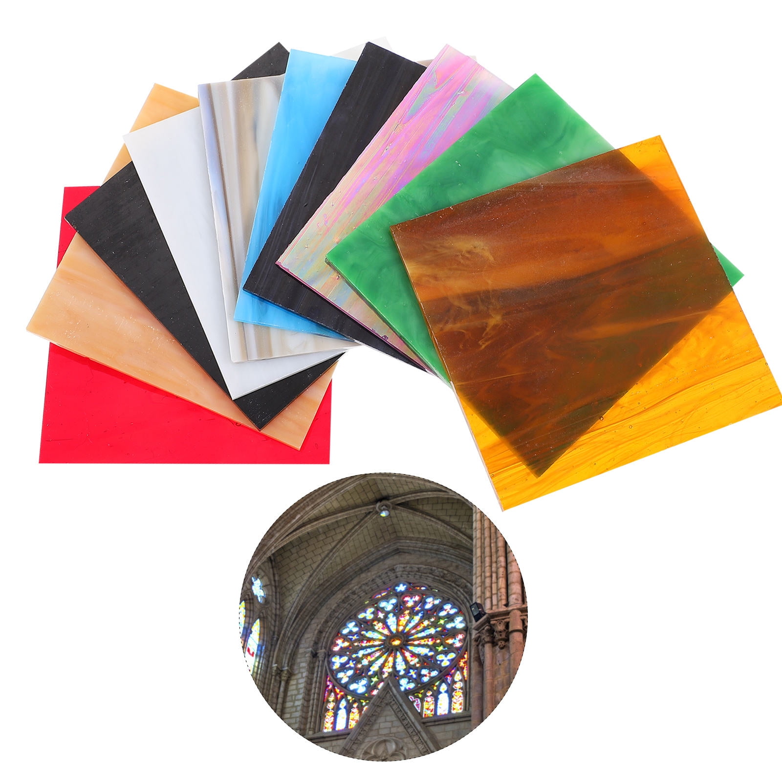 BESTOYARD Colored Stained Glass Decorative Glass Pieces Assorted Color ...