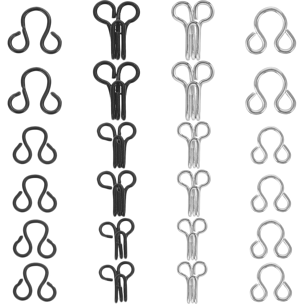 BESTOYARD 120pcs Sewing Fasteners Eyes Hooks Alloy Black for Apparel ...