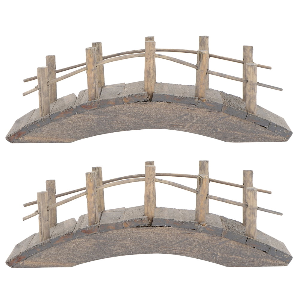 BESTOYARD Miniature Arch Wooden Arch Bridge Model Wood Color 2Pcs ...