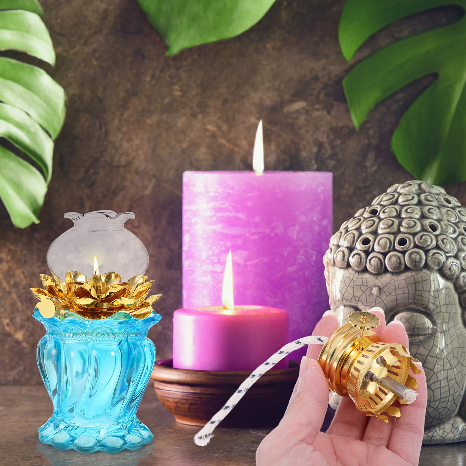 BESTOYARD 2Set Thick Wicks for Oil Lamps Oil Lamp Burner Zinc Alloy DIY ...