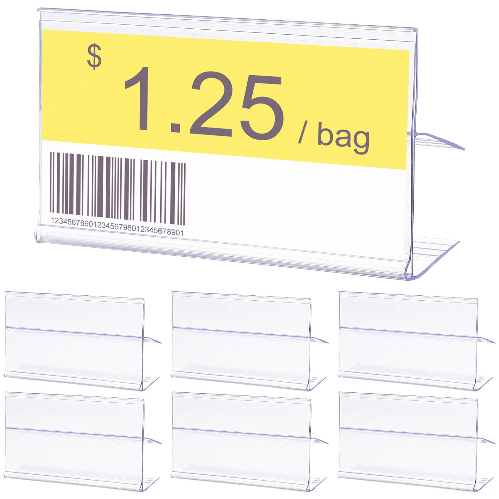 BESTOYARD 30Pcs Clear Price Sign Holders Plastic Label Card Display ...