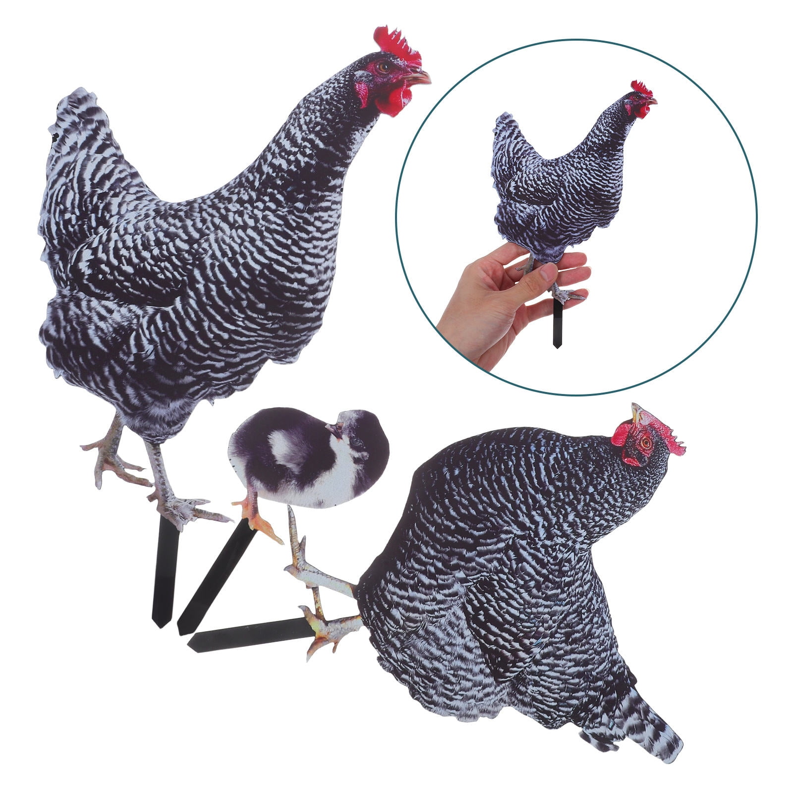 BESTOYARD 1Set Acrylic Garden Chicken Stake Yard Decoration Outdoor ...