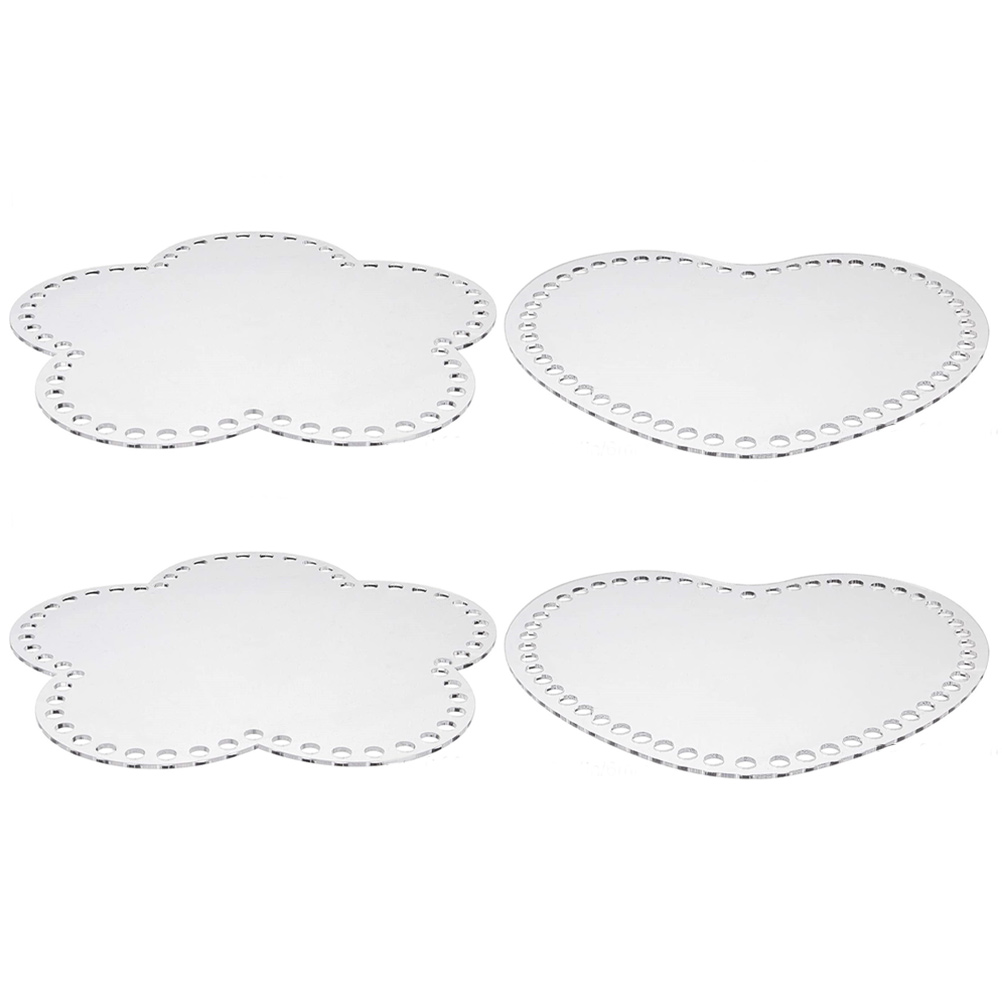 BESTOYARD 4Pcs Heart Shaped Basket Shaper Acrylic Crochet Bottoms For ...