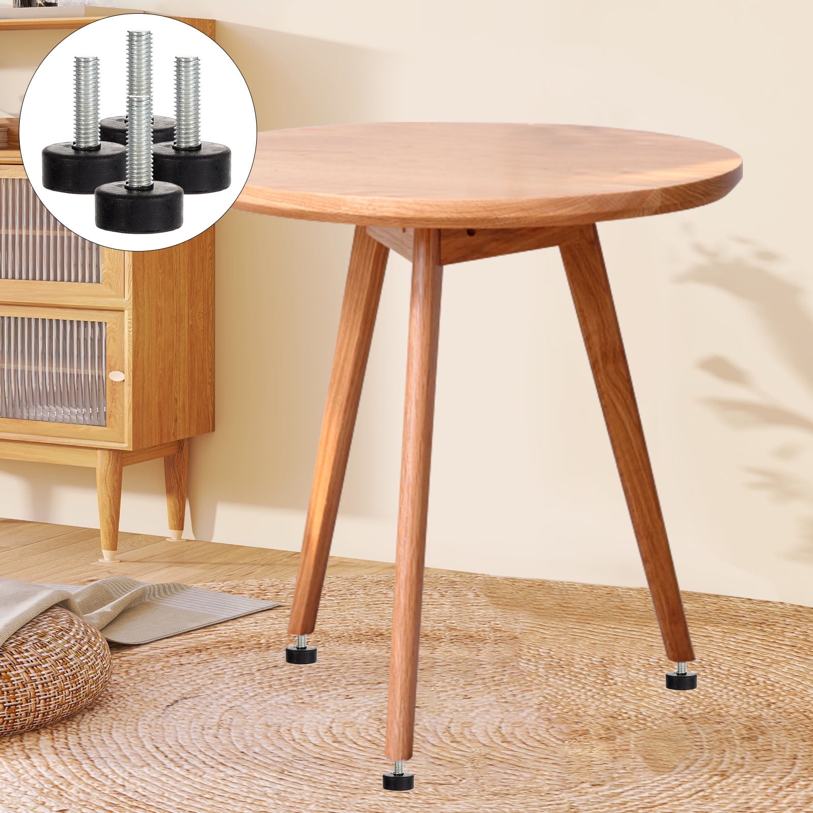 BESTOYARD 4Pcs Table Leg Adjusters Black Rubber Feet Heavy Duty For ...