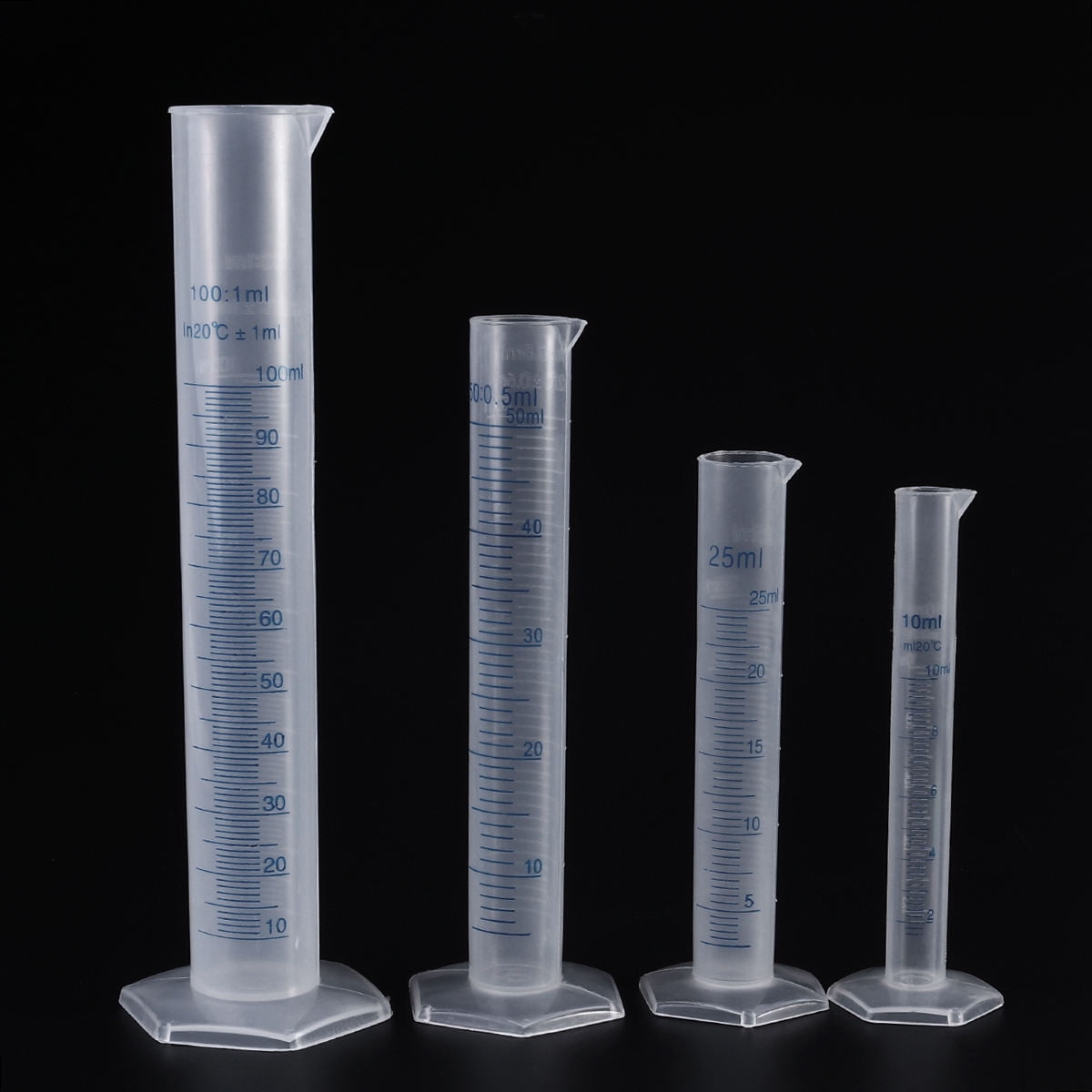 BESTOYARD Lab Cylinders Clear Plastic Cylinder Hard Plastic 4Pcs ...
