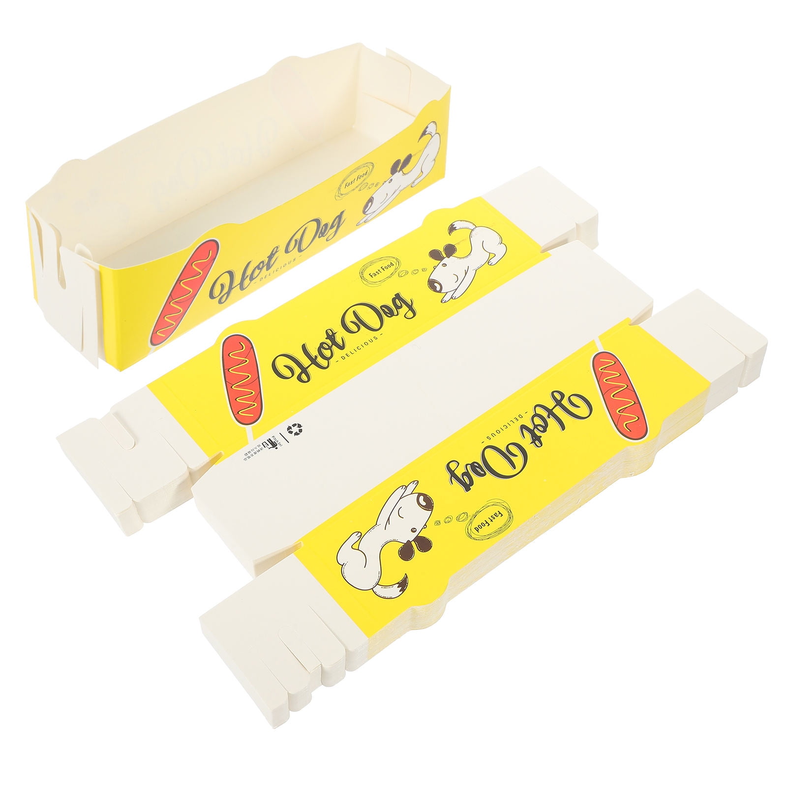 BESTOYARD 50pcs Hot Dog To Go Trays, Disposable Paper Food Trays ...