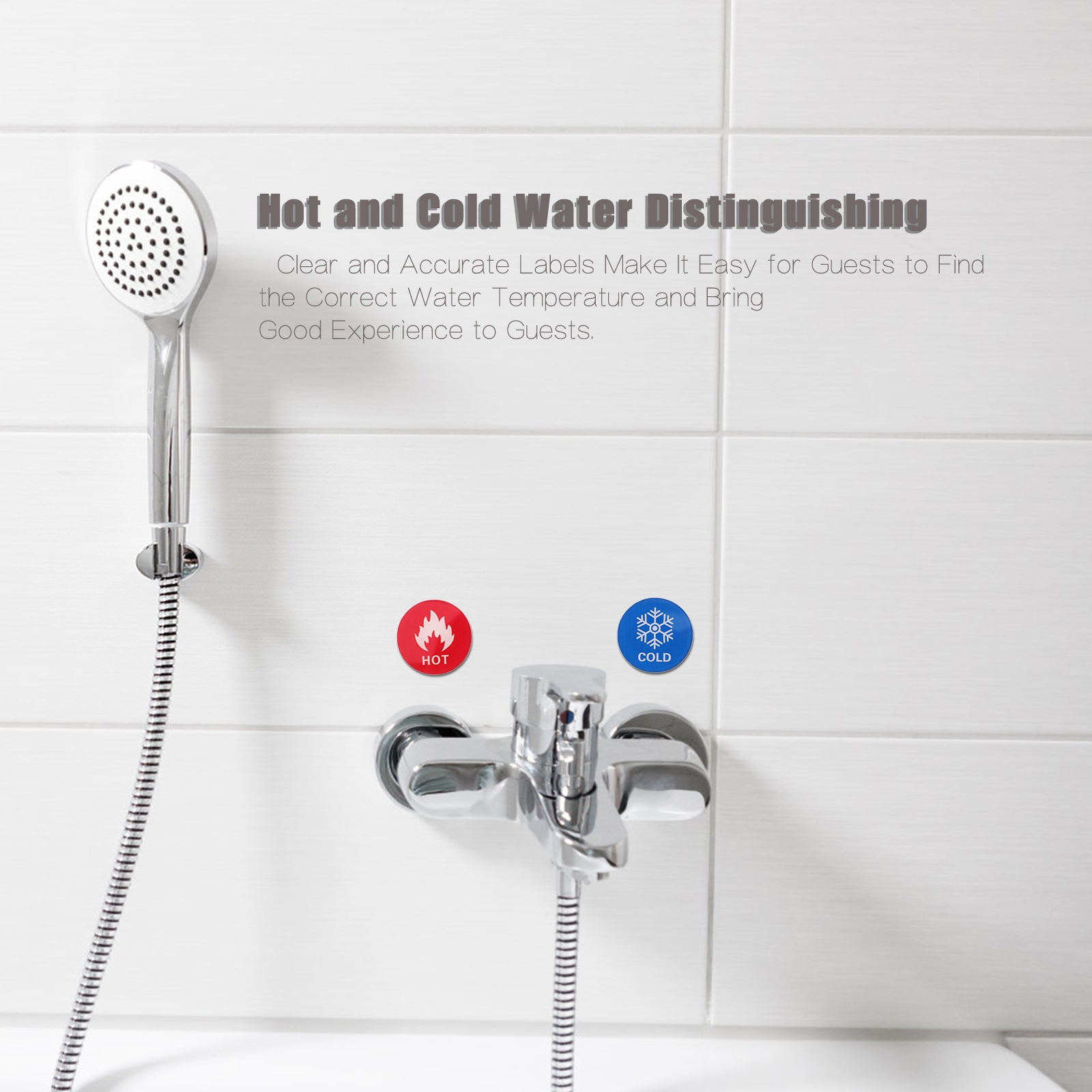 BESTOYARD 6Pairs Acrylic Hot and Cold Faucet Signs Water Temperature ...