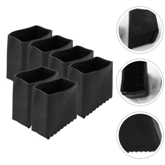 BESTOYARD 6Pcs Ladder Leg Covers Rubber Black Tipping Prevention for ...