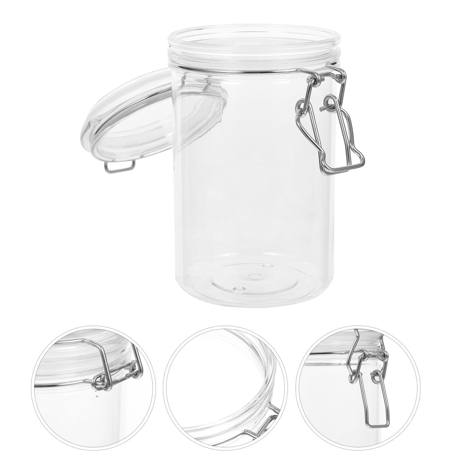 BESTOYARD 750ml Clear Glass Storage Jar Canister with Locking Clamp ...
