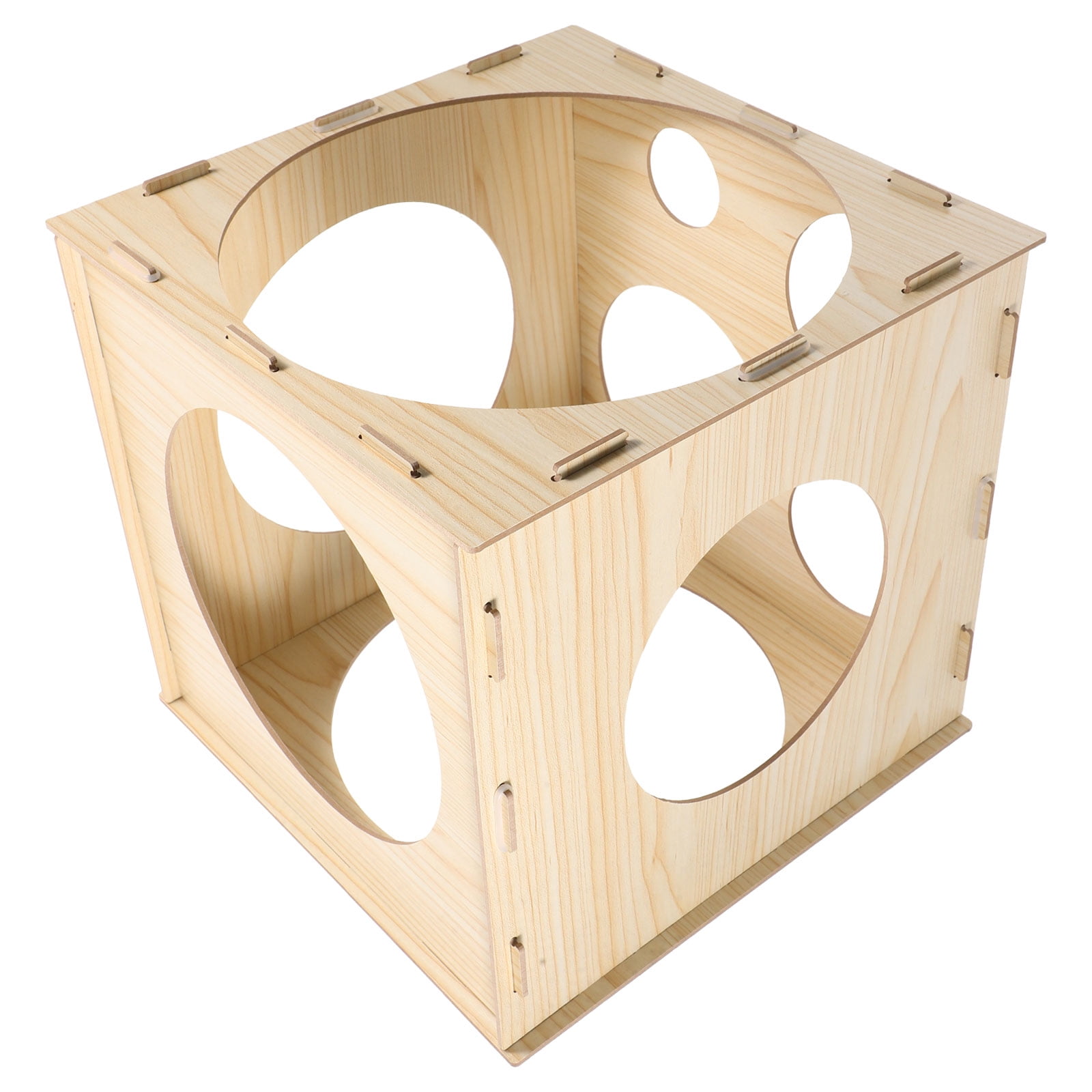 BESTOYARD Beige Wood Balloon Sizer Cube with 9 Holes for Accurate ...