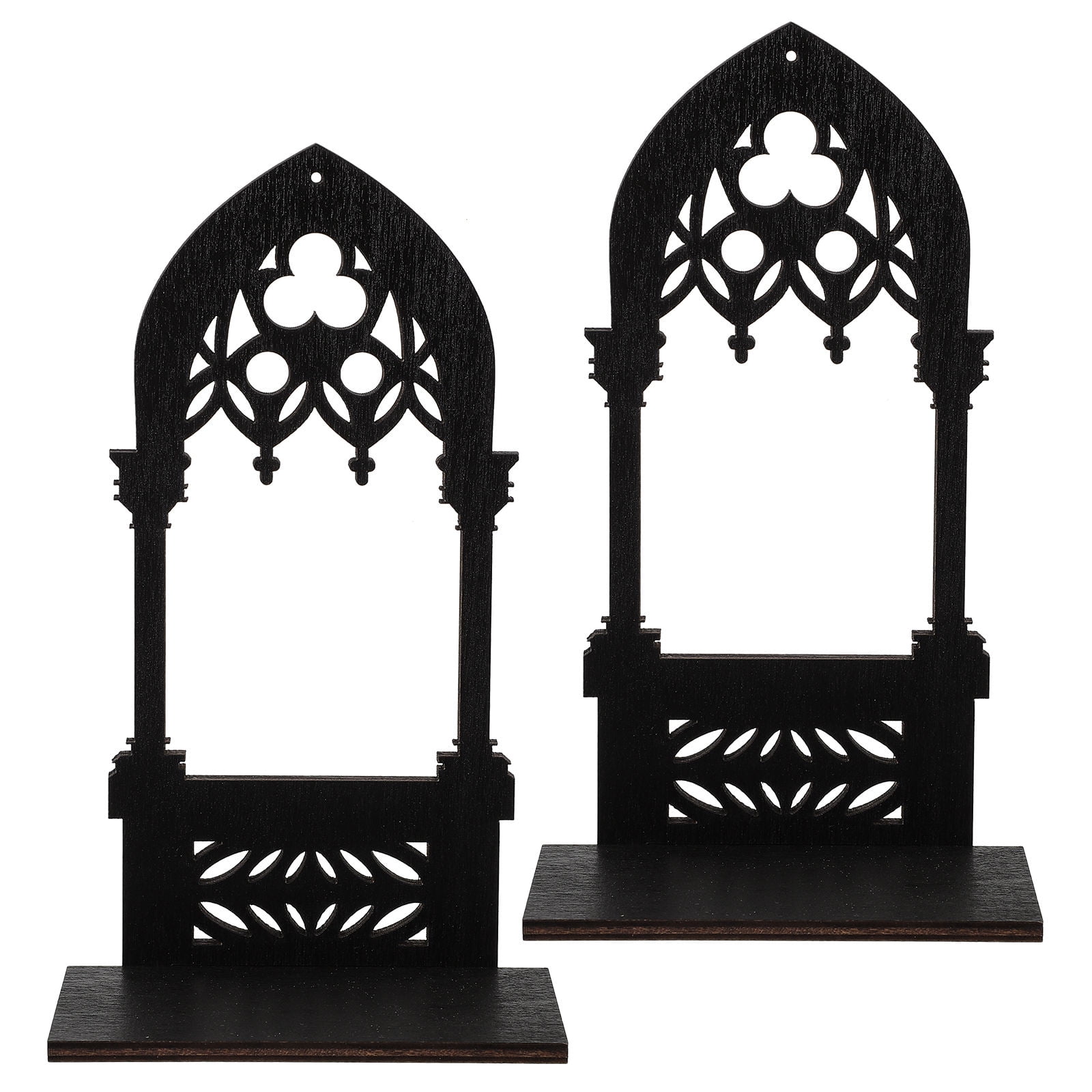 BESTOYARD Candles Holders Gothic Arch Style Wood and Iron Decorative ...