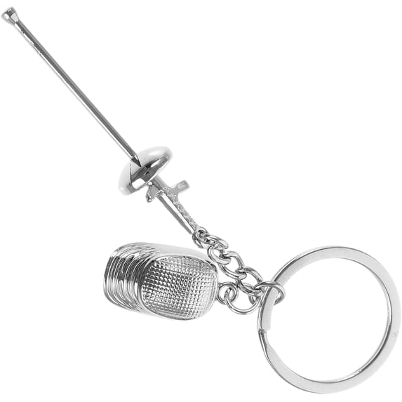 BESTOYARD Fencing Sword Keychain Silver Metal Fencing Equipment Shape ...