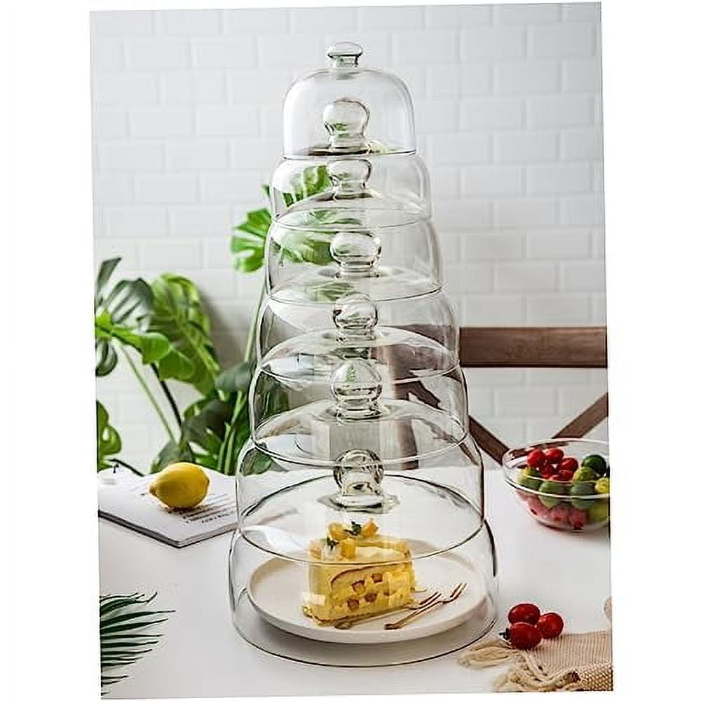 BESTOYARD Glass Plate Cover Cake Cover Dome Food Guard Lid Dish Cover ...