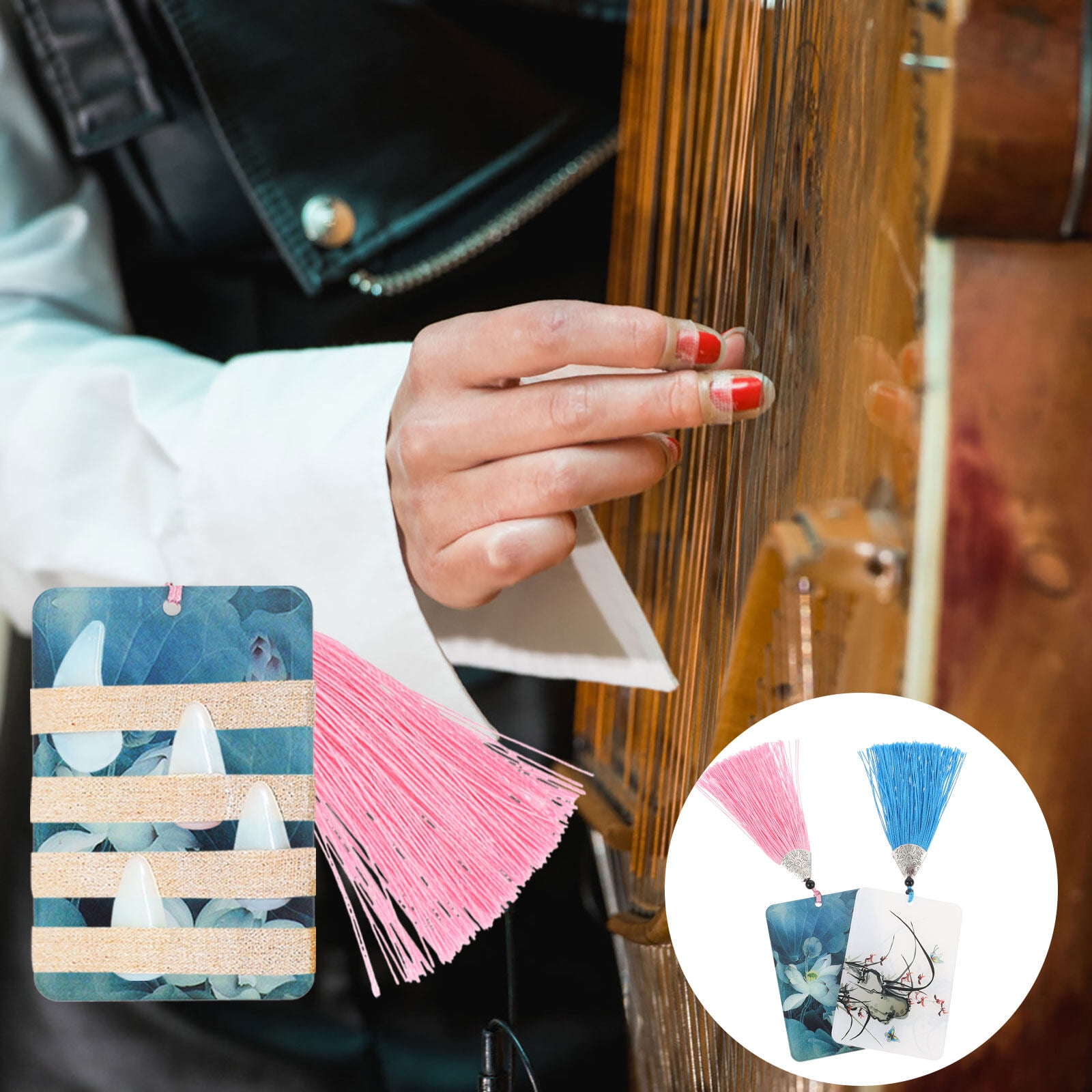 BESTOYARD Guzheng Picks 2pcs Nylon Finger Picks Holder For Guzheng Pipa ...