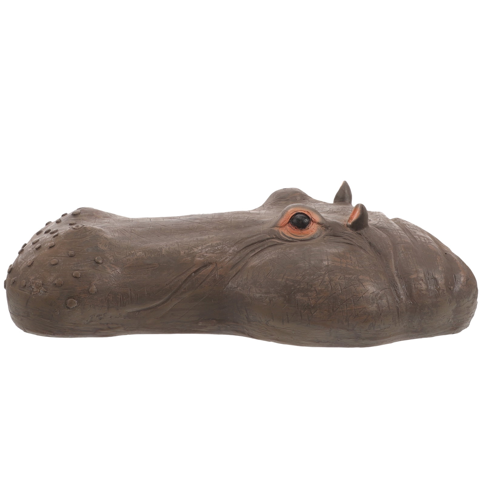 BESTOYARD Garden Lawn Hippo Head Decor Resin Dark Brown 1Pack ...