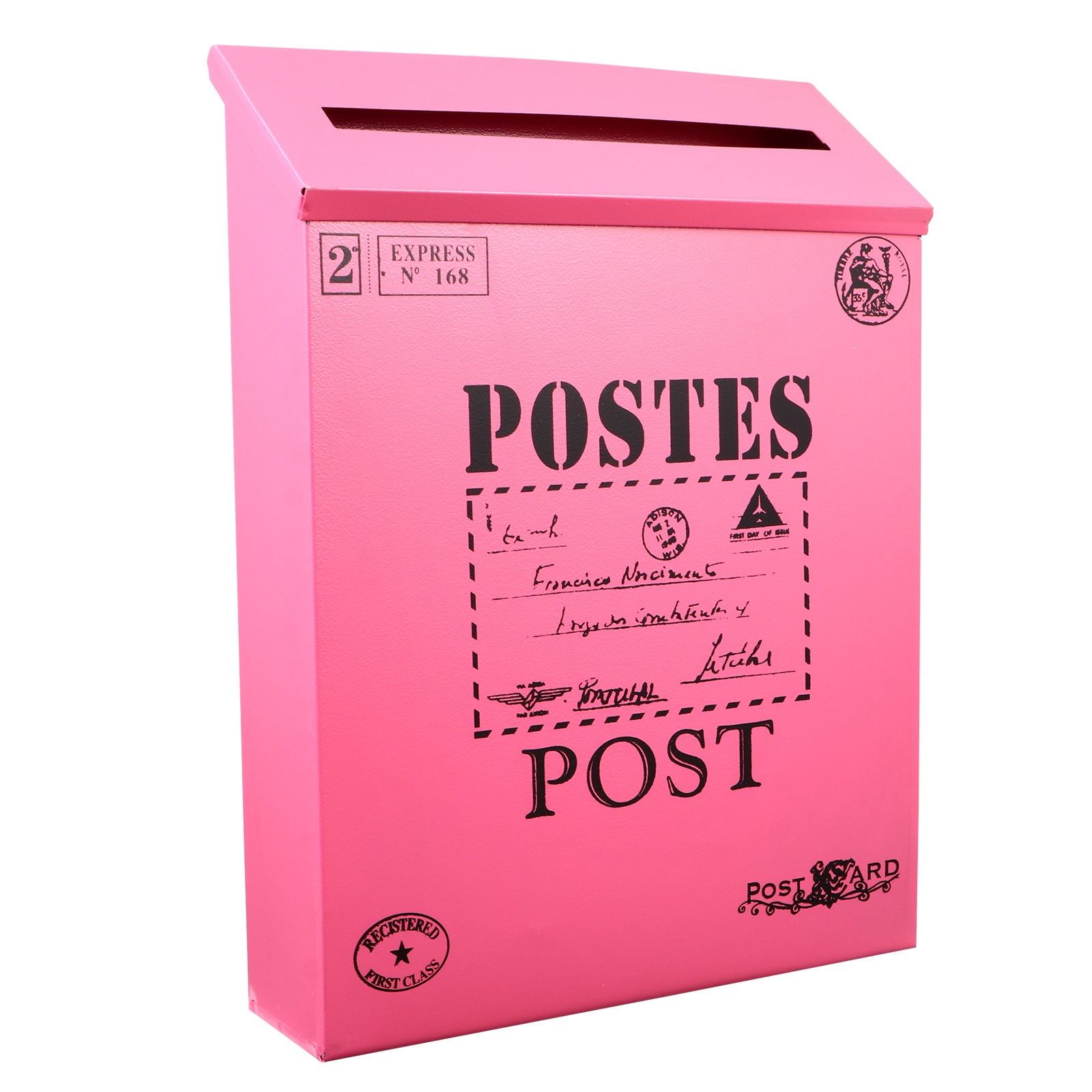 BESTOYARD 1Set Letter Box Rustic Iron Mailbox Decor Rosy for Home ...