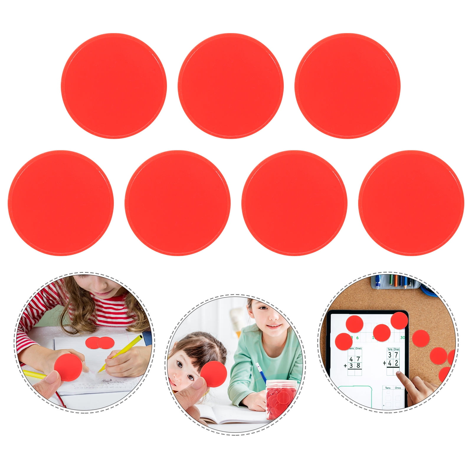 BESTOYARD Small Bingo Chips for Playing Made of ABS Red Color Perfect ...